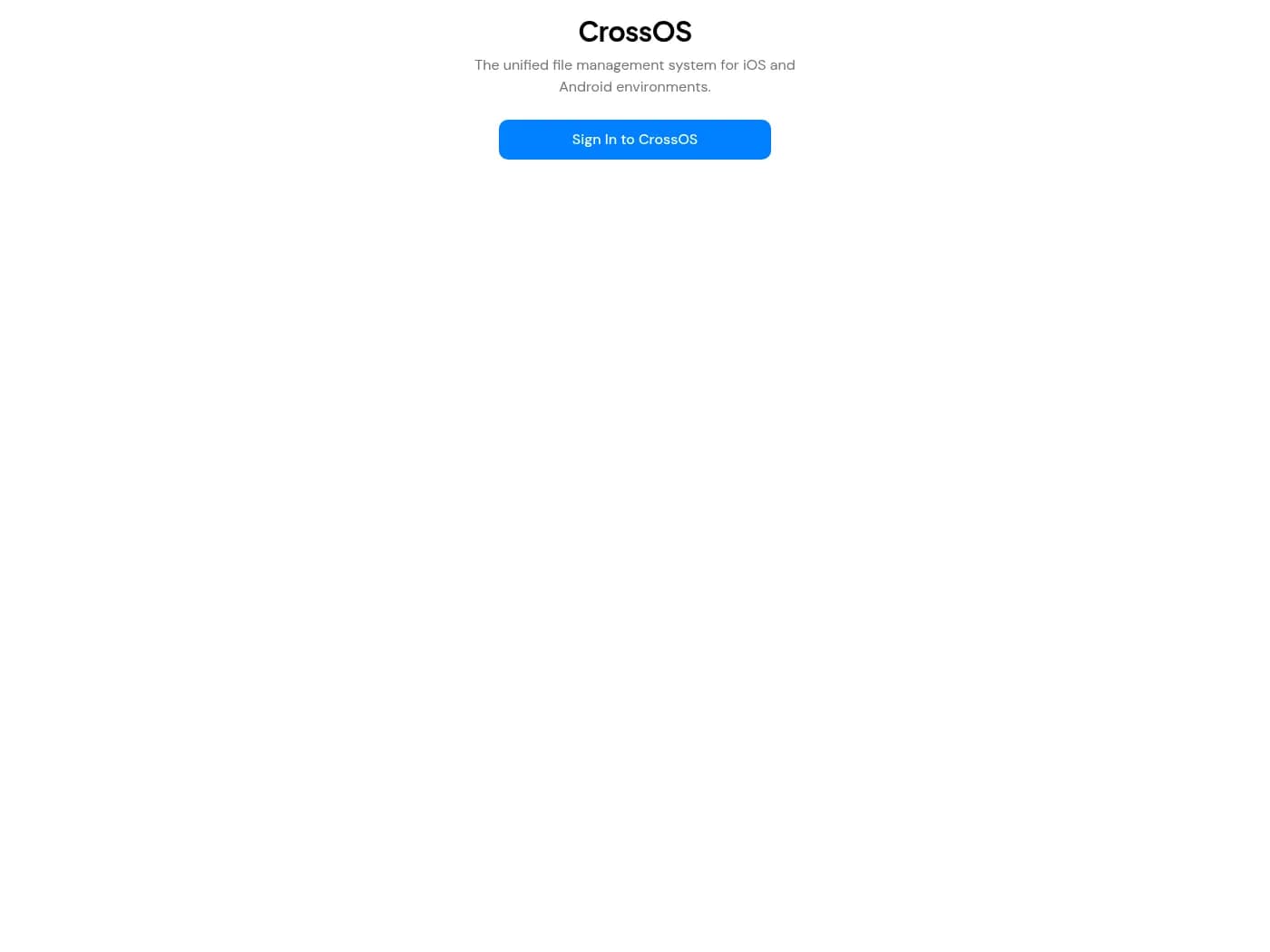 CrossOS Web App