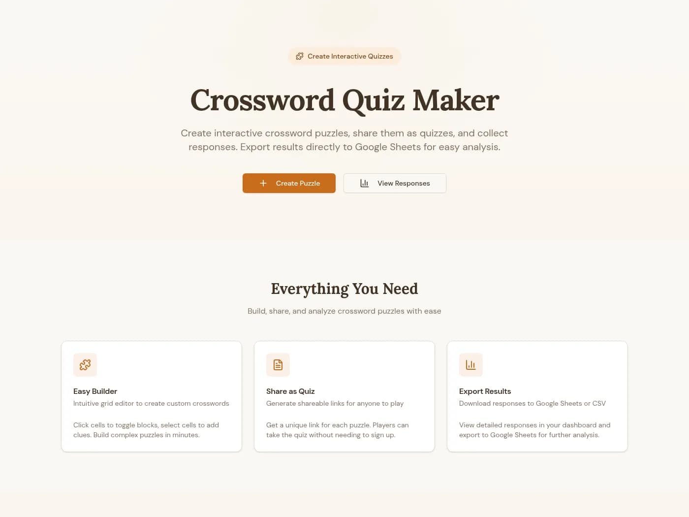 Crossword Quiz Maker
