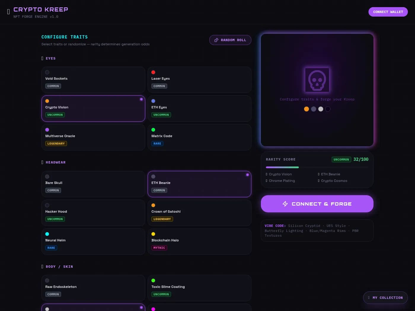Crypto Kreep NFT Engine