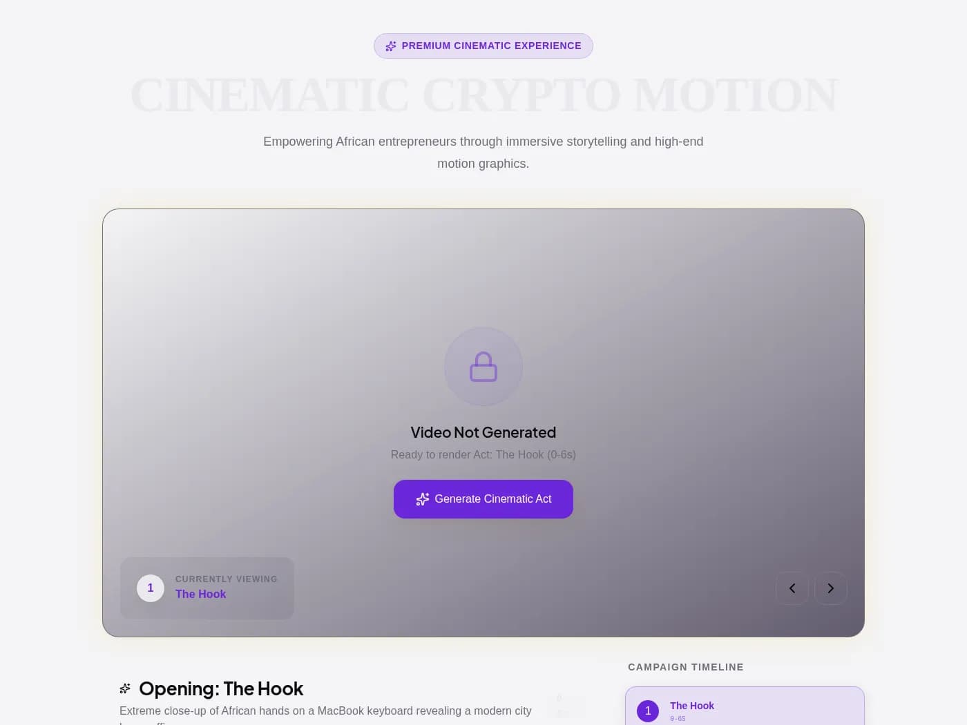 Cinematic Crypto Motion Ad