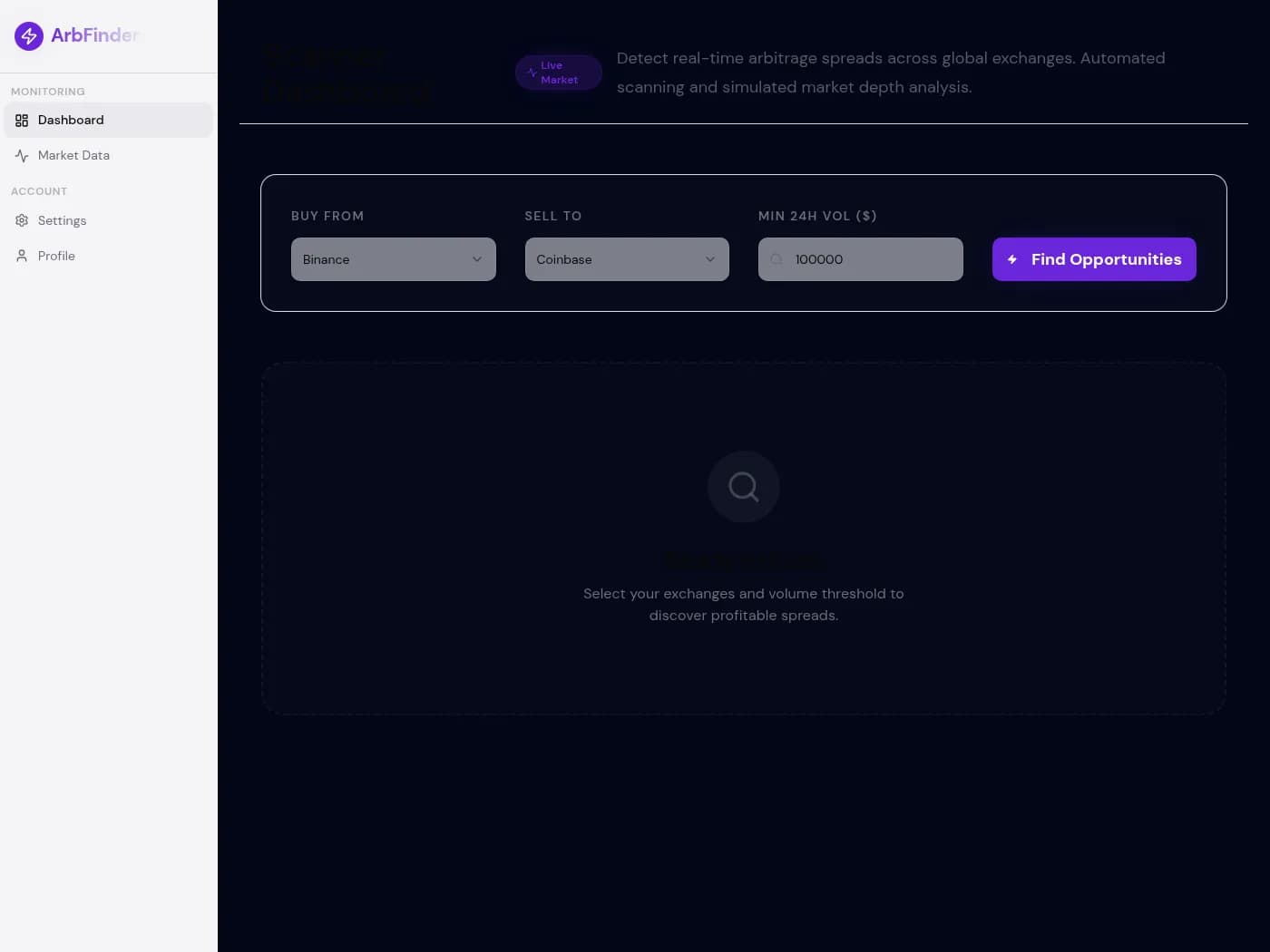 Crypto Arbitrage Finder