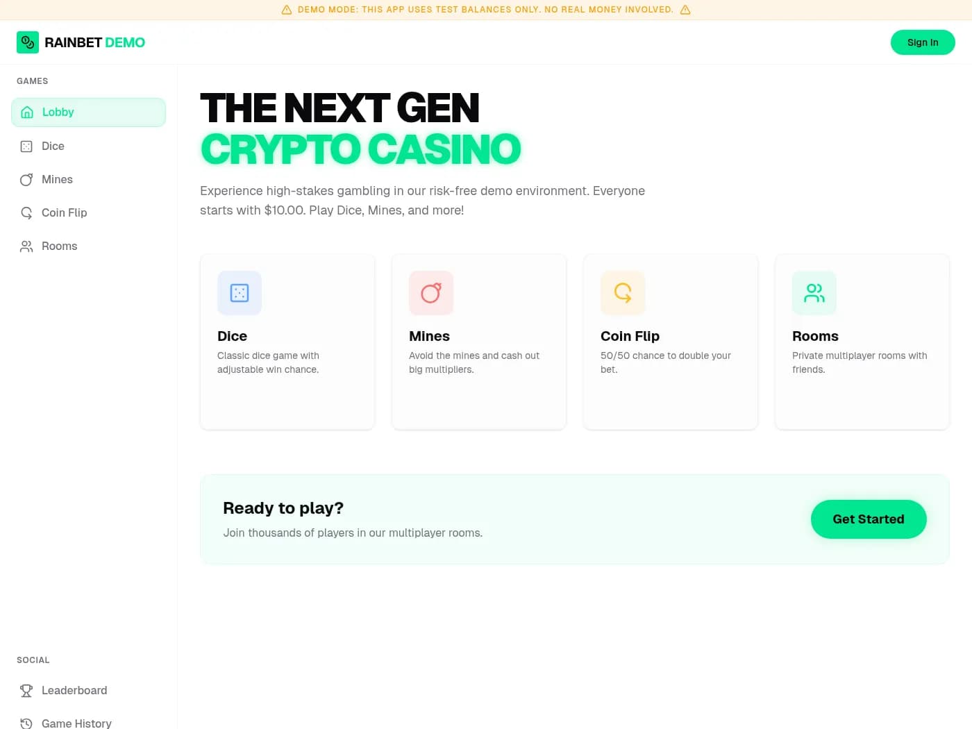 Crypto Casino Demo