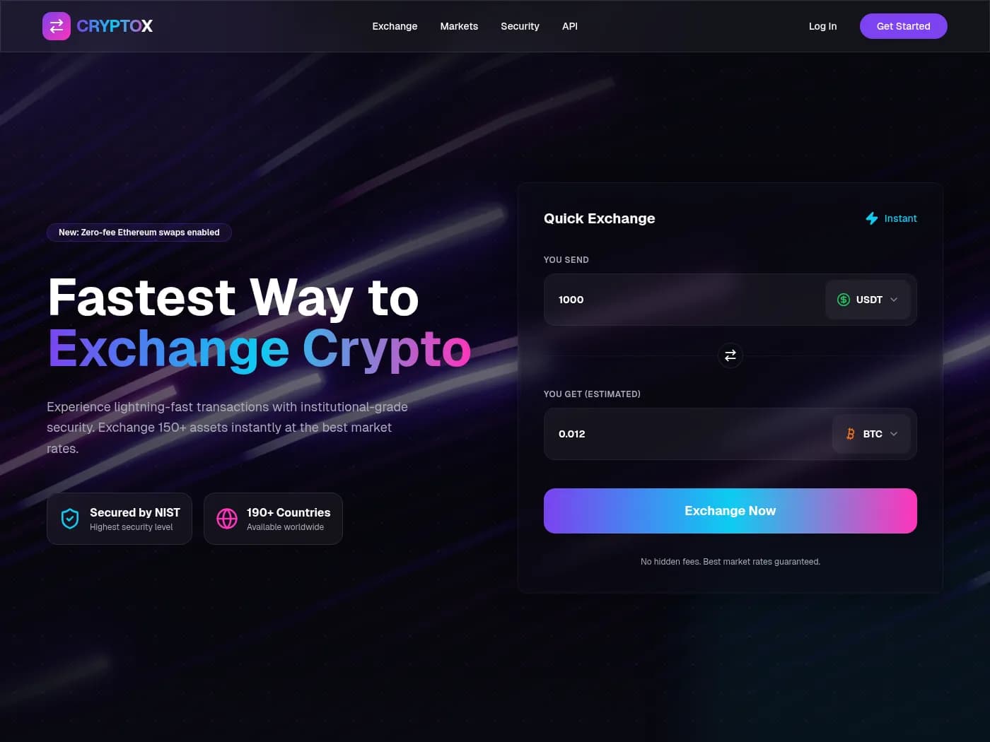 Modern Crypto Exchange Site