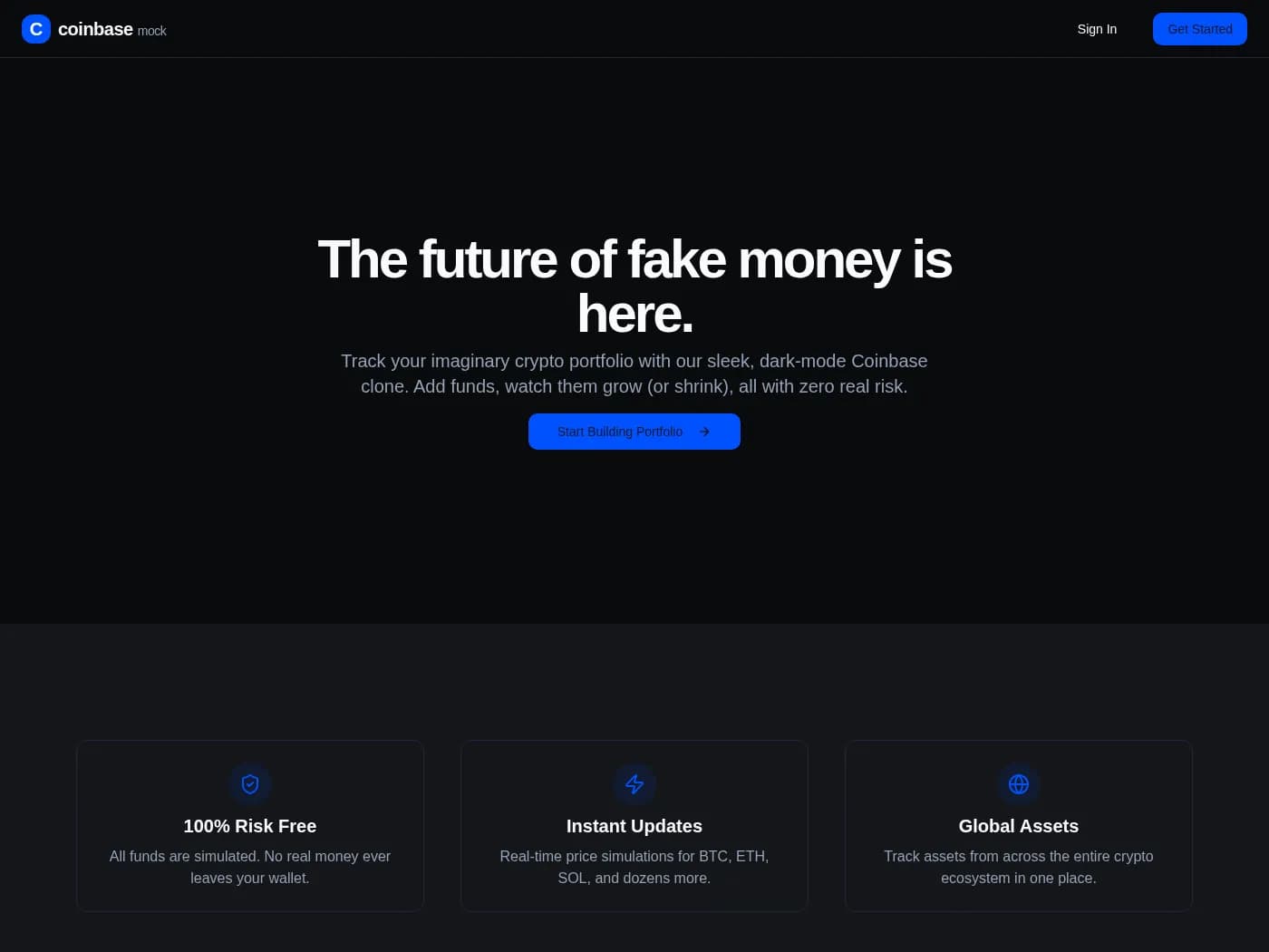 Coinbase Mock Tracker