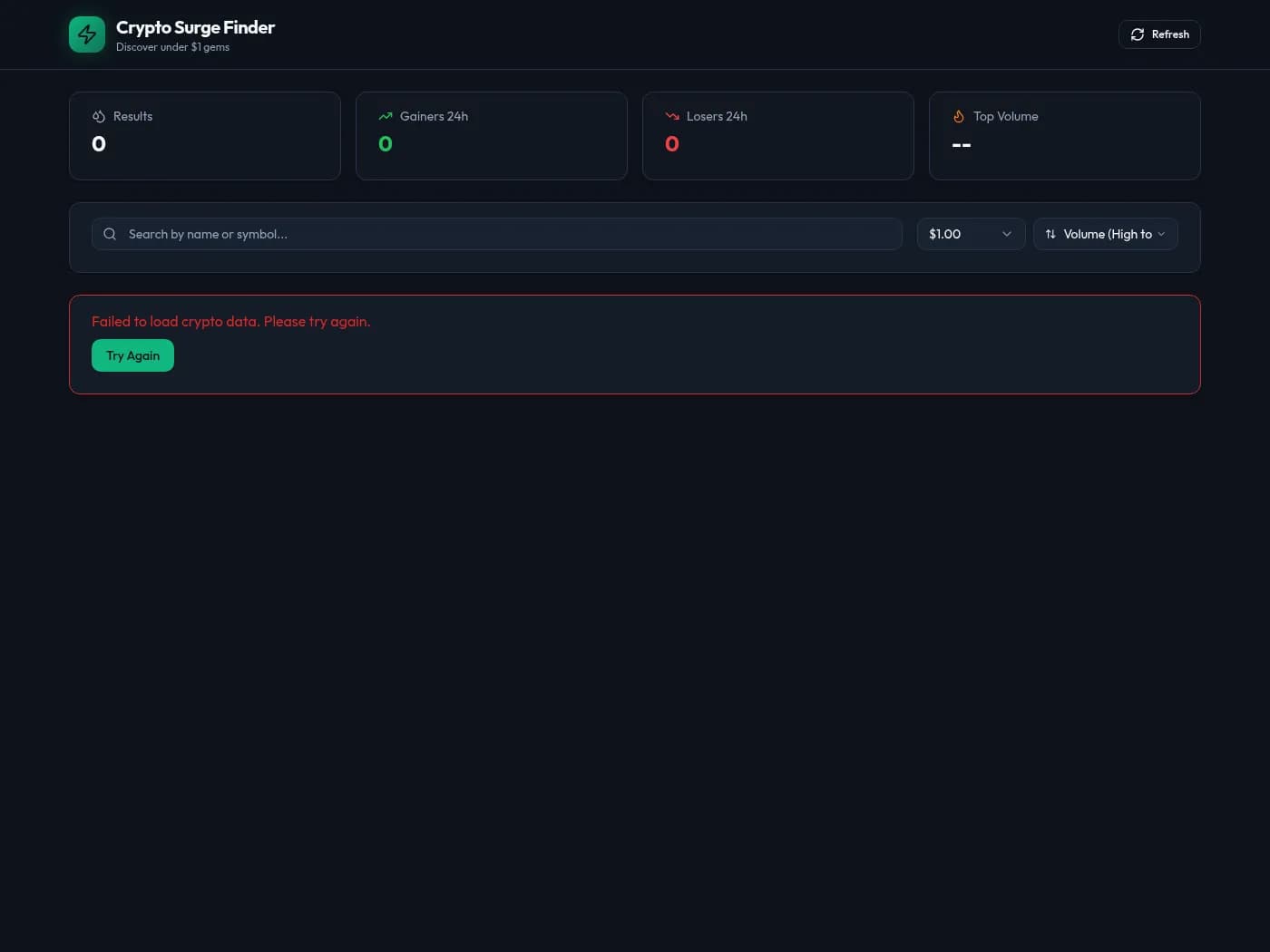 Crypto Surge Finder