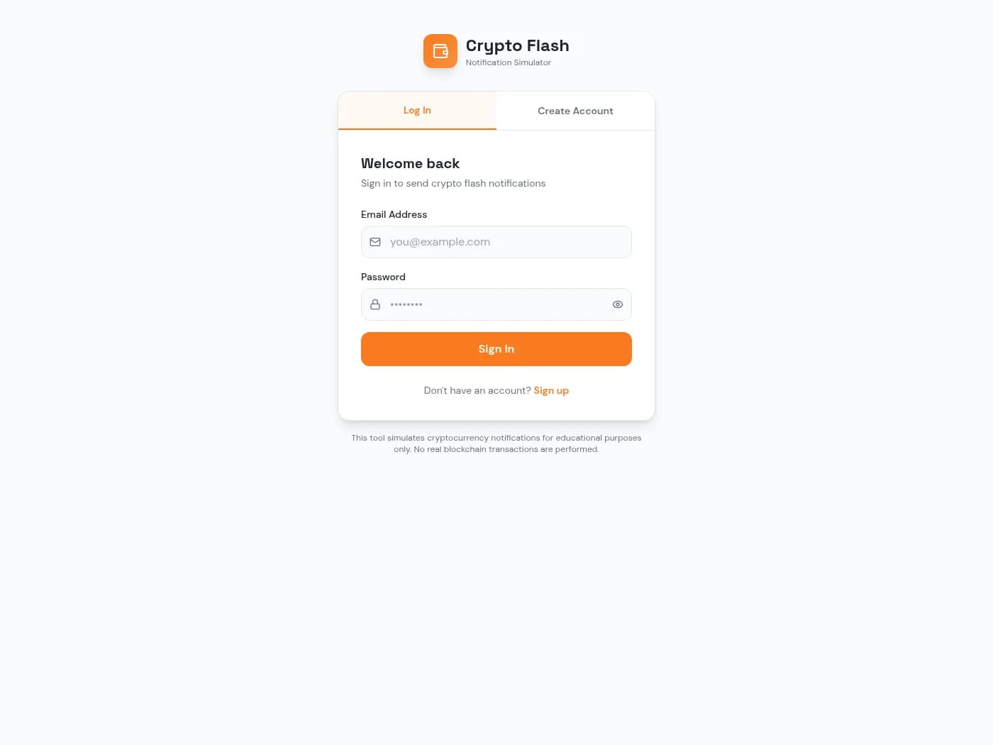 Crypto Flash Notifier