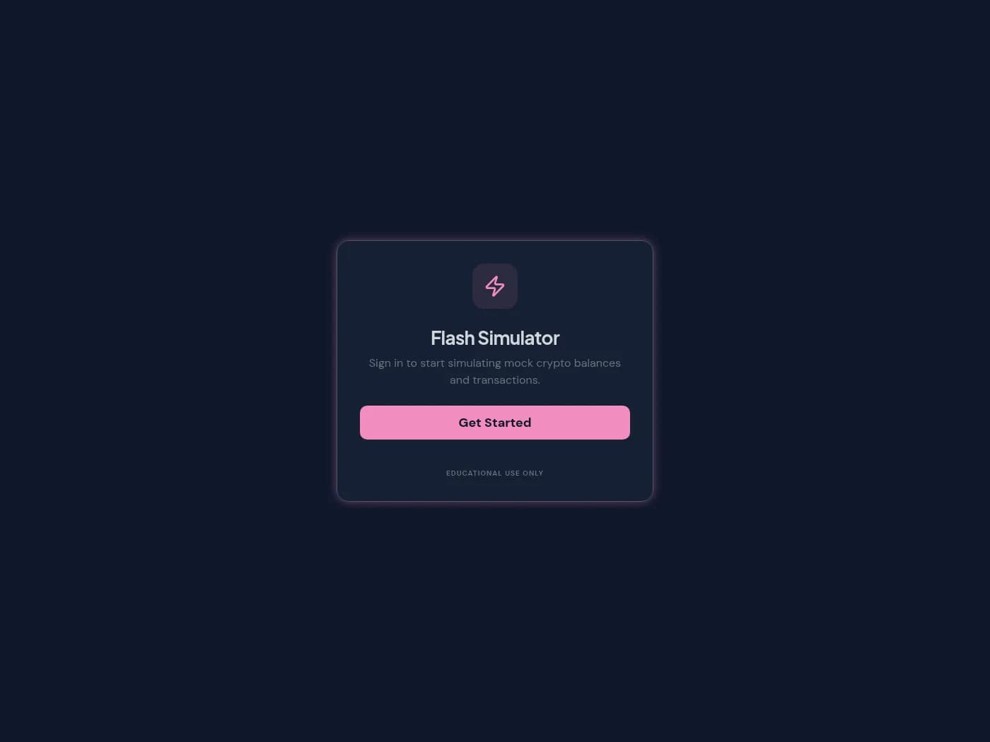 Crypto Flash Simulator