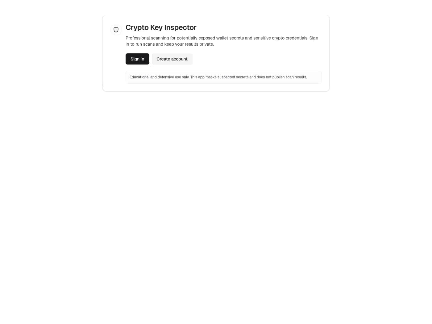Crypto Key Inspector