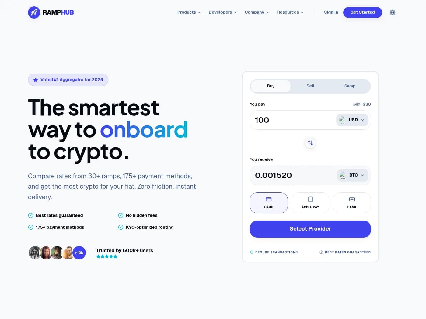 Crypto Onramp Hub