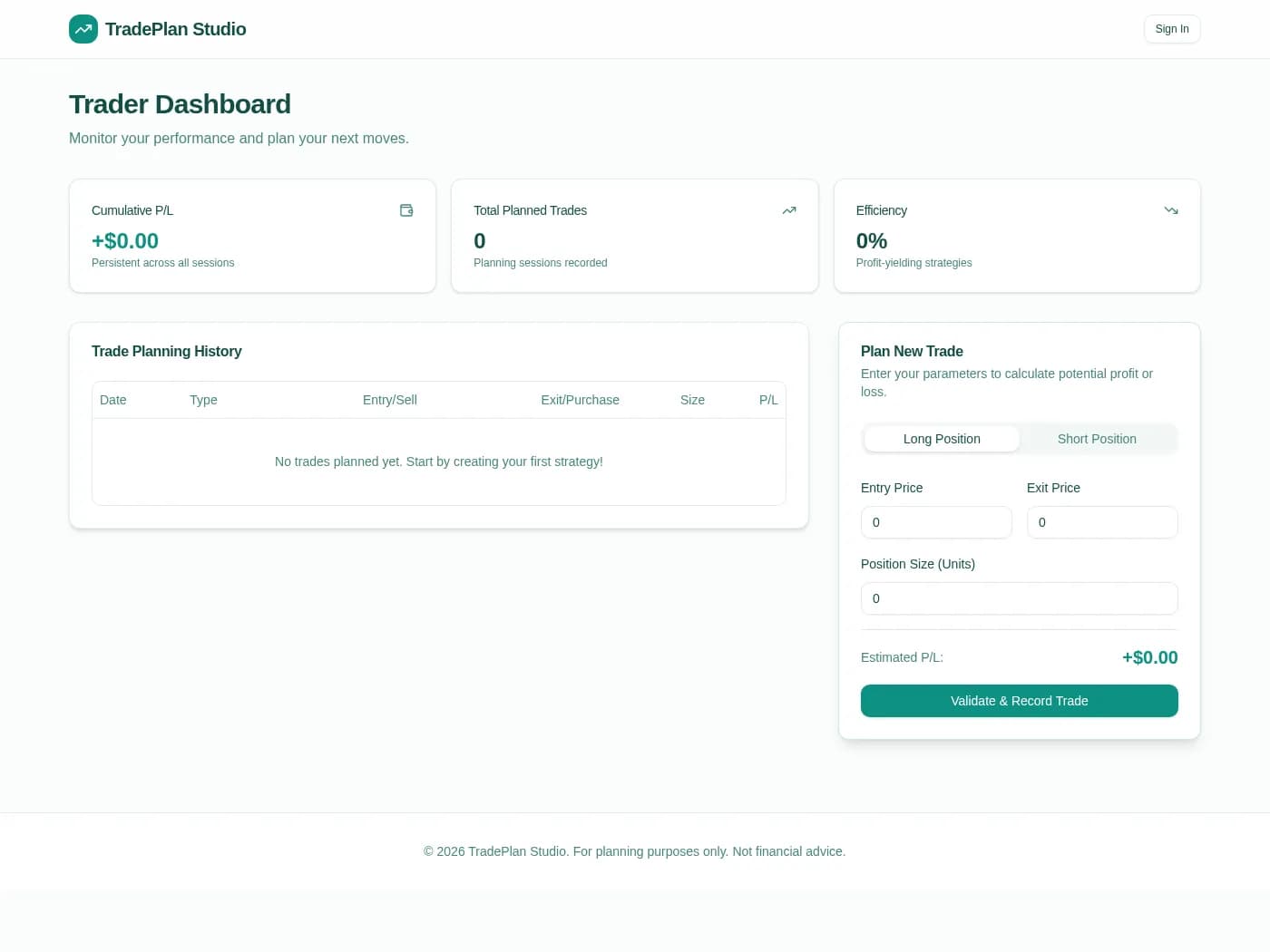 Crypto Trade Plan Studio