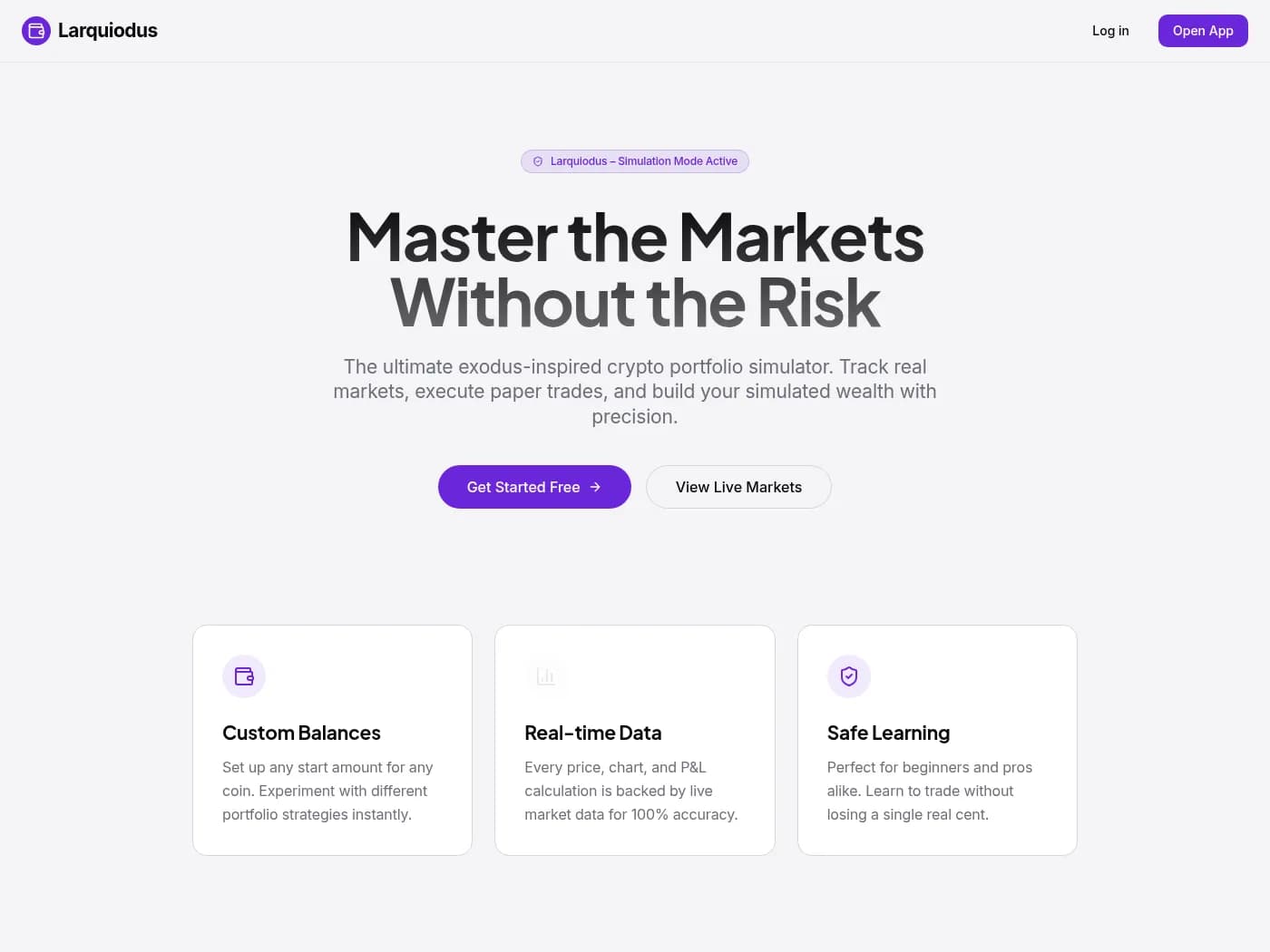 Larquiodus Crypto Simulator