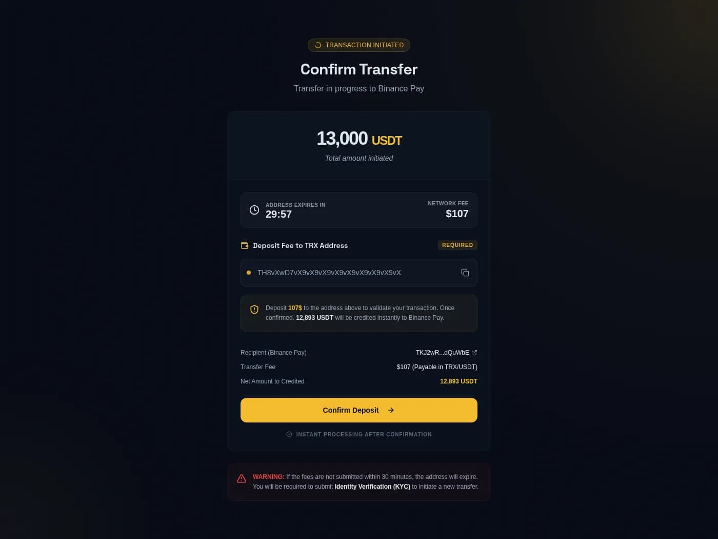 Crypto Transfer UI Demo