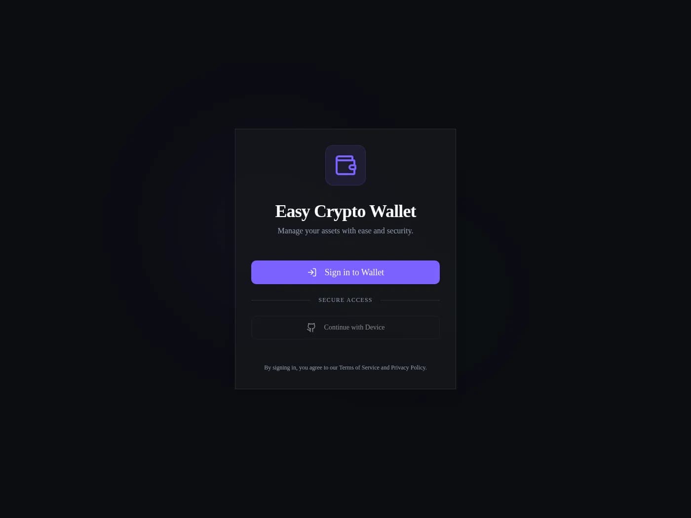 Easy Crypto Wallet