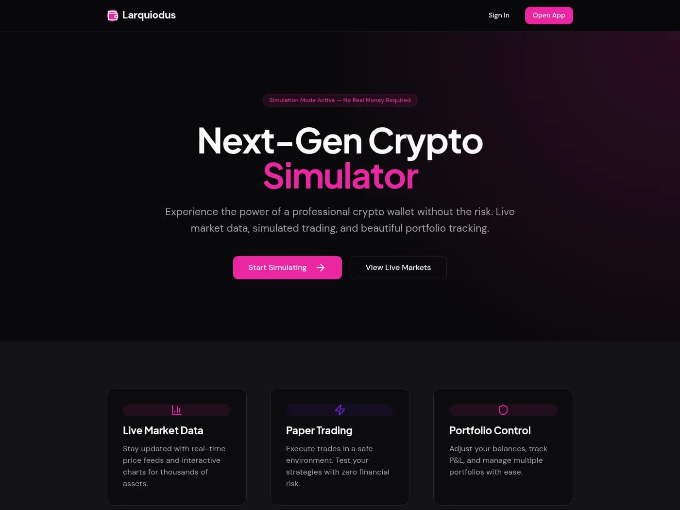 Larquiodus Crypto Simulator
