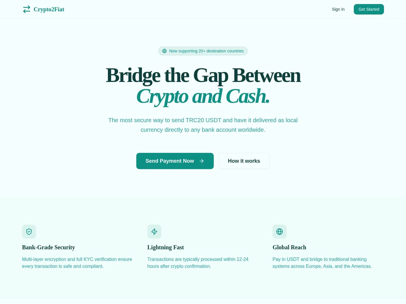 Crypto2Fiat Bridge