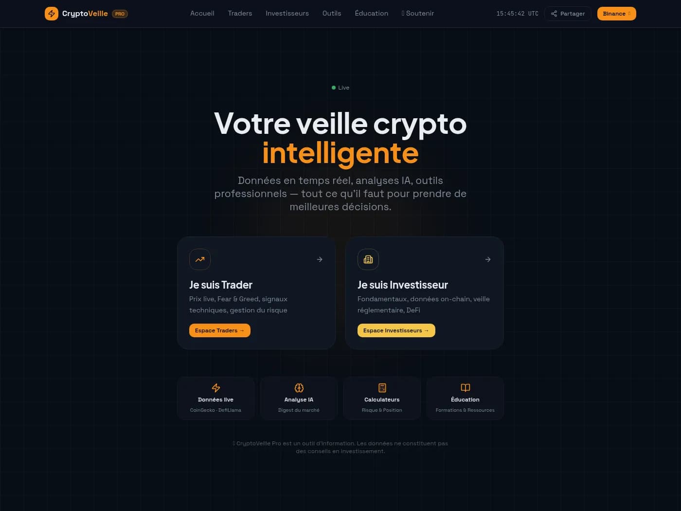 CryptoVeille Pro Platform