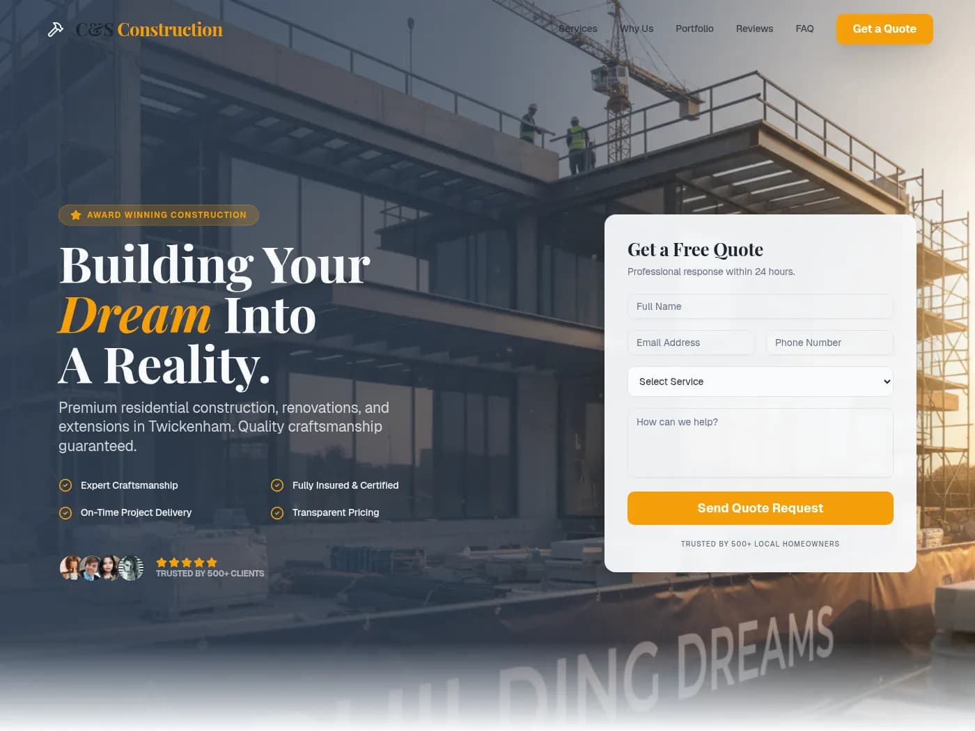 C&S Construction Web Launch