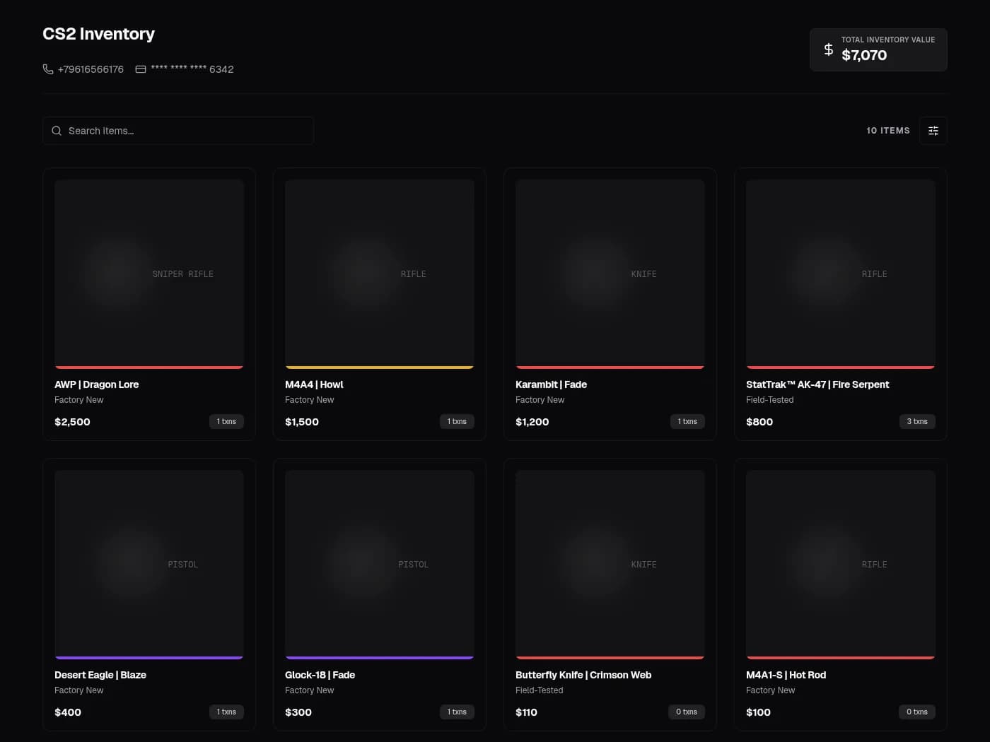 CSGO Inventory Tracker