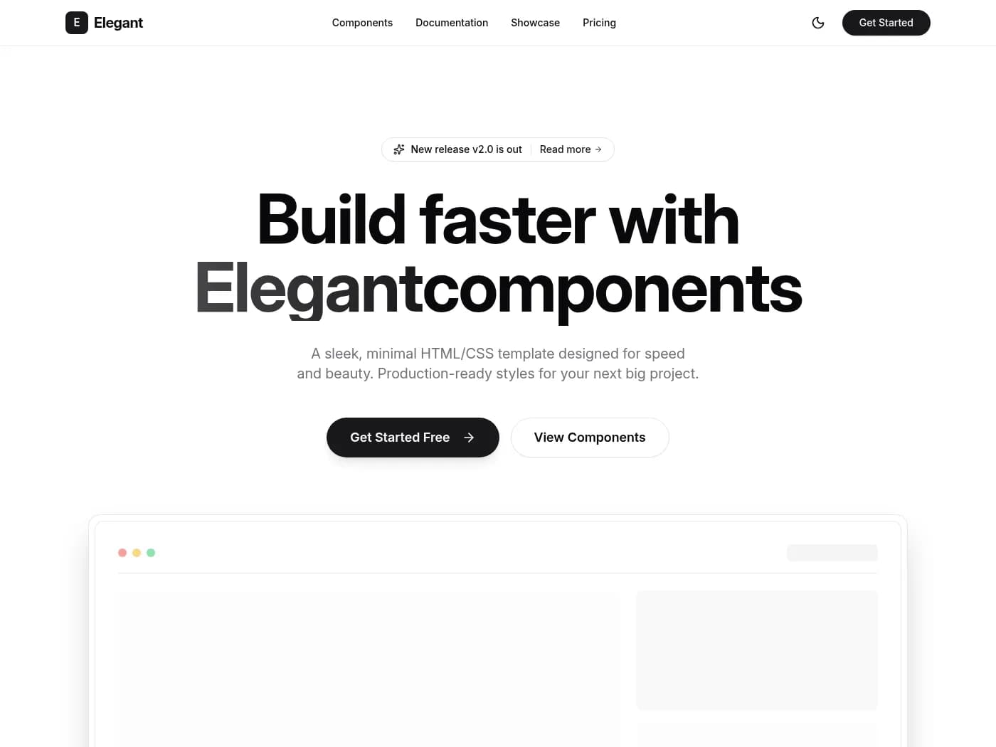 Elegant CSS Template