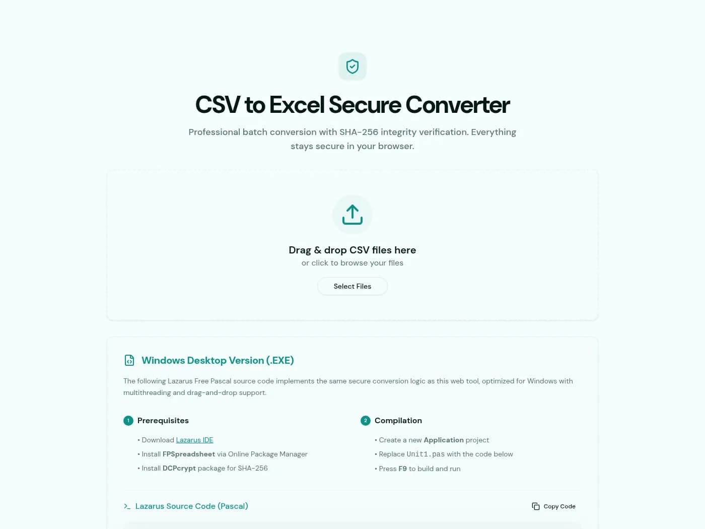 CSV to Excel Secure Converter