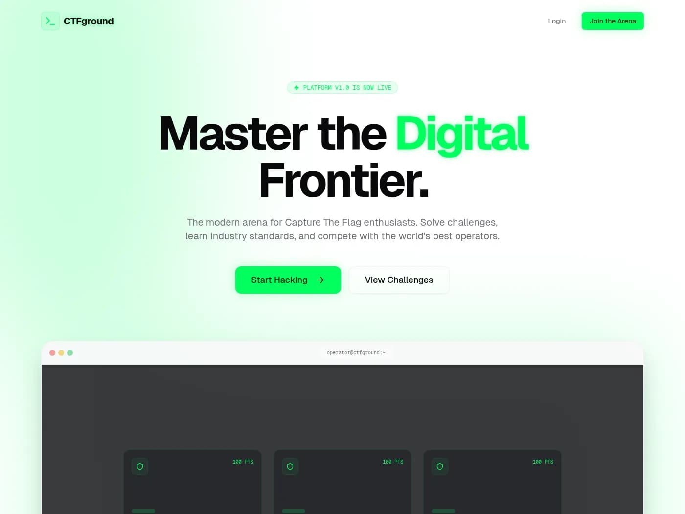 CTFground Platform UI