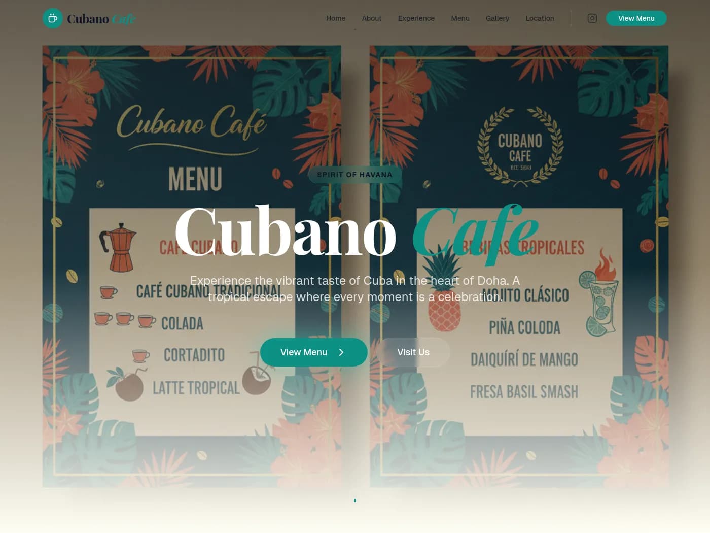 Cubano Cafe Lounge Site