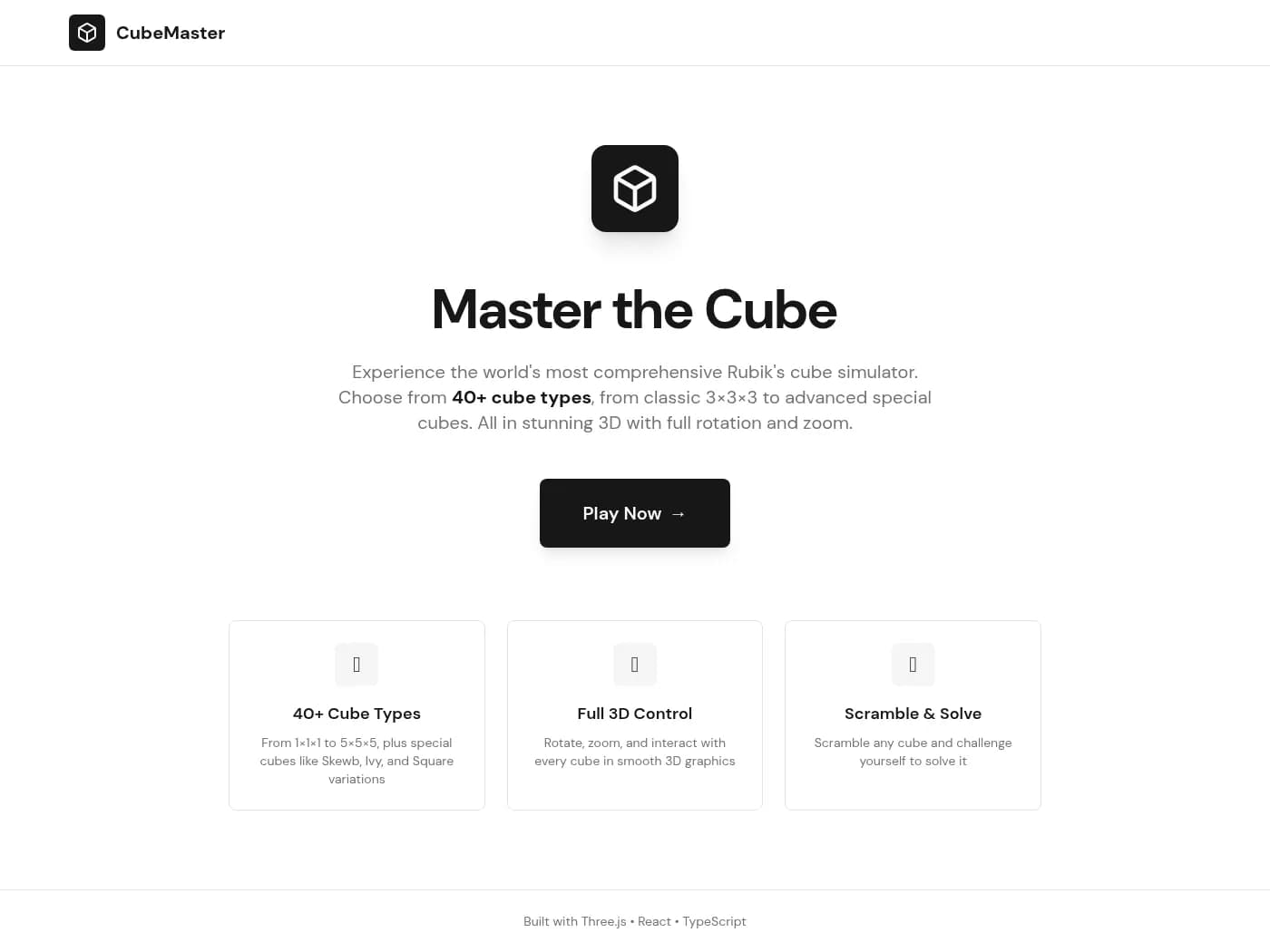 CubeMaster Game Portal
