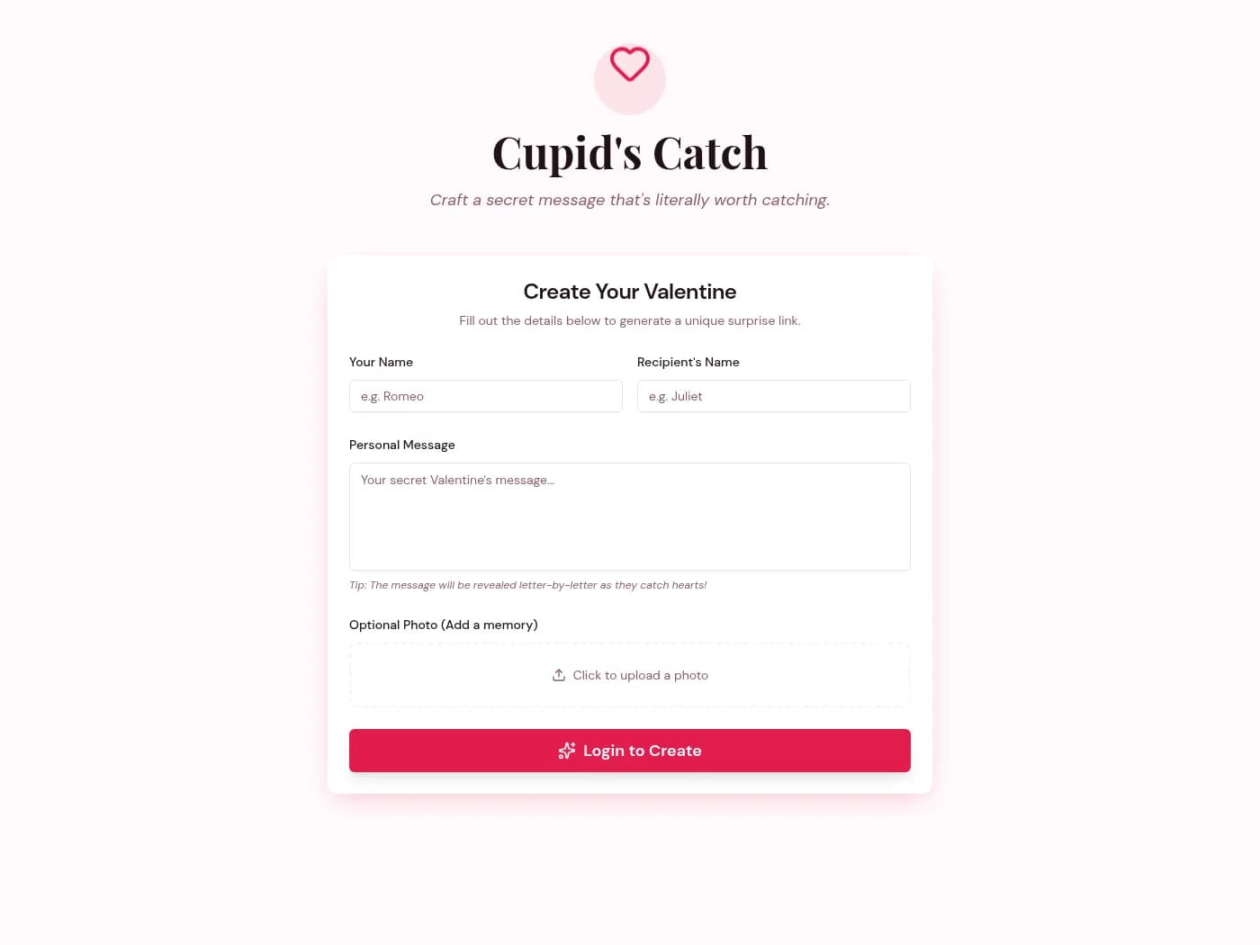 Cupid’s Catch Web App