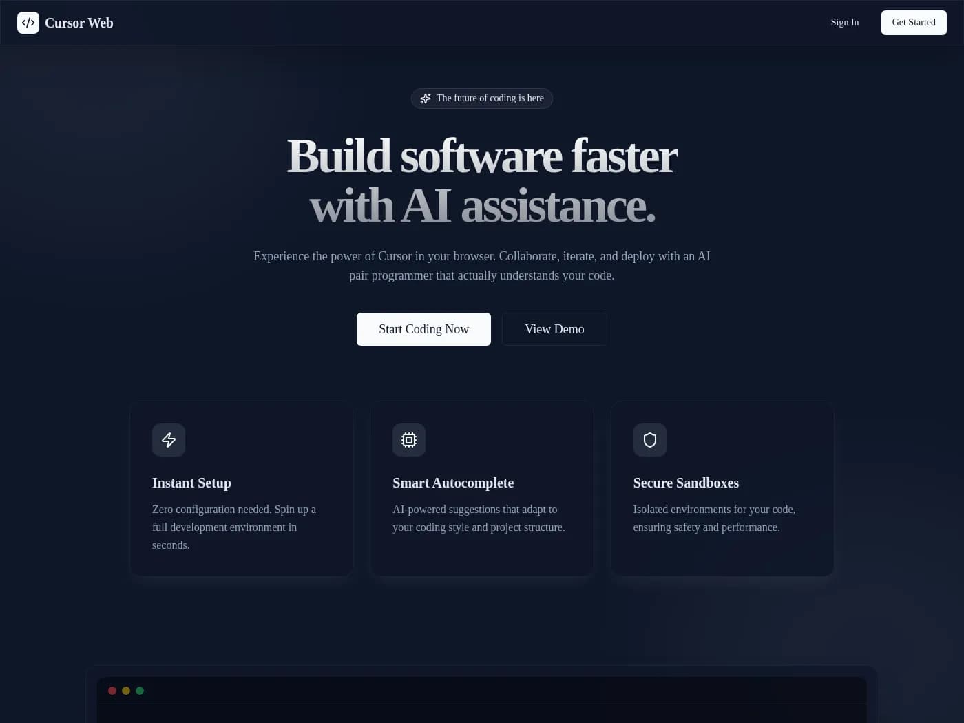 Cursor Clone Webapp