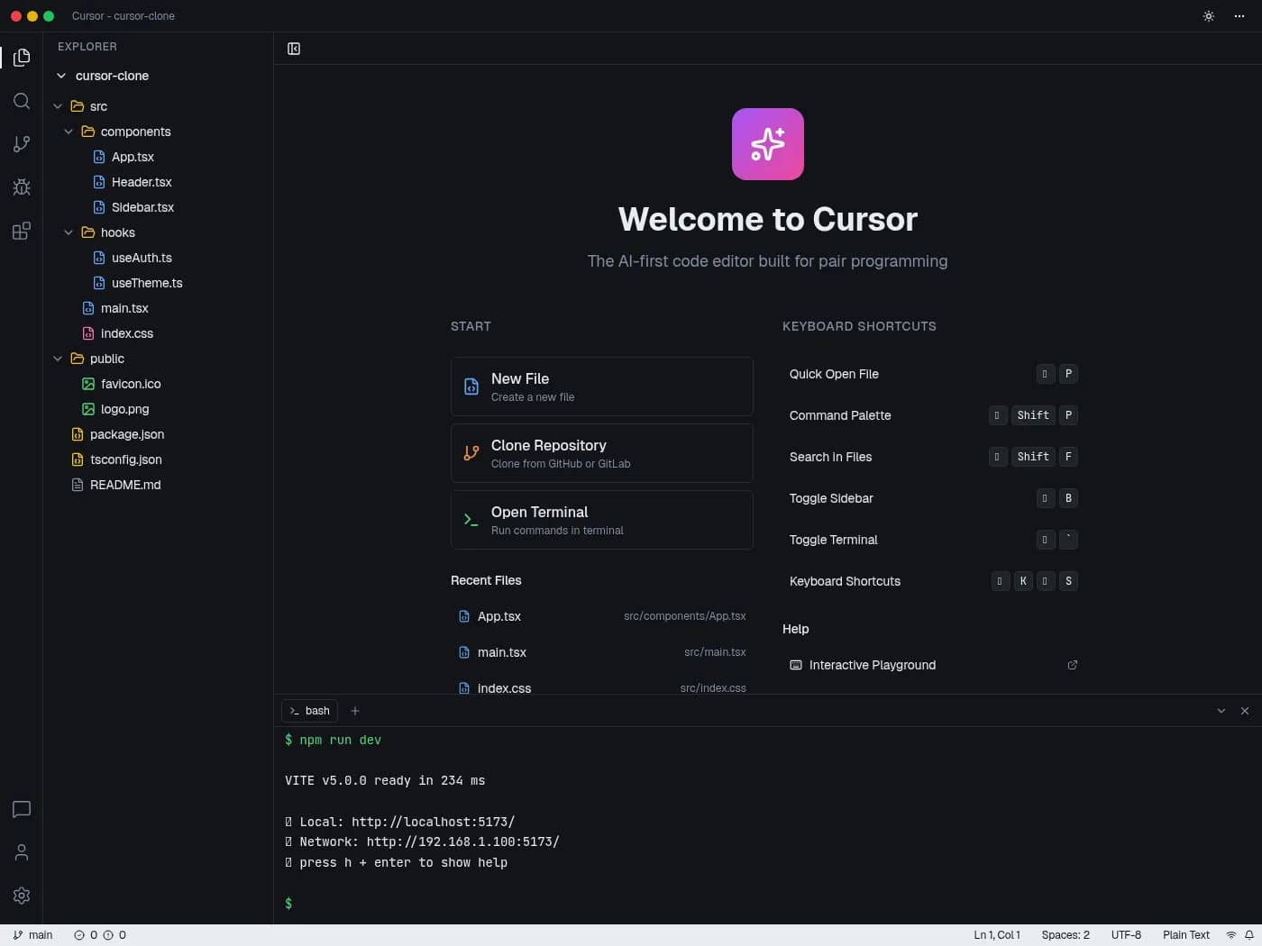 Cursor IDE Clone