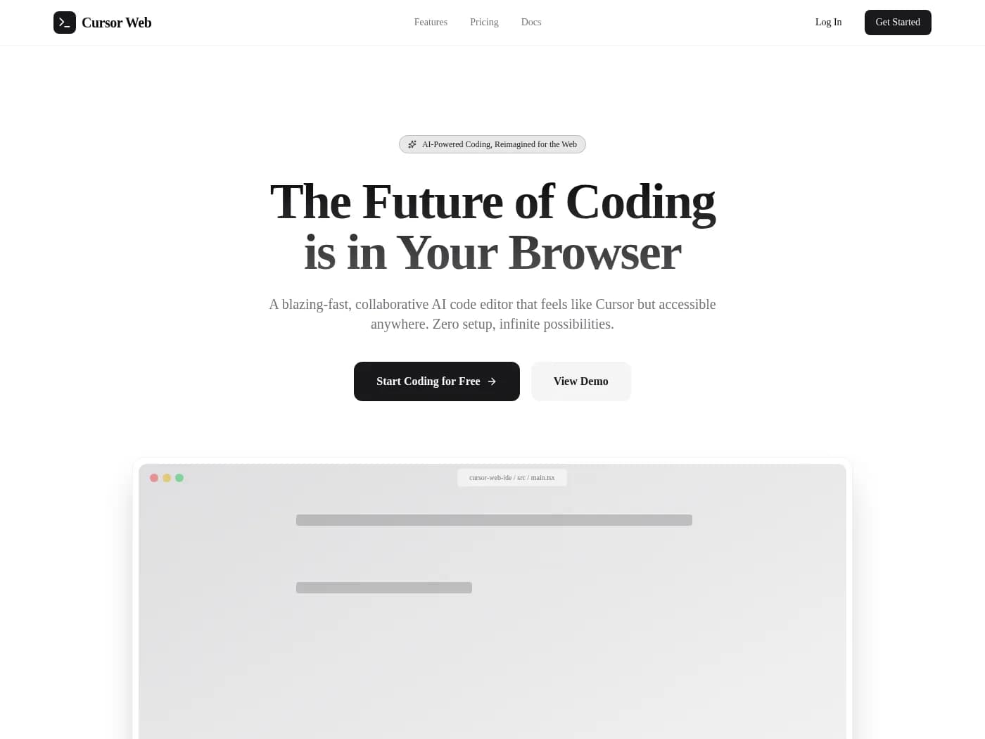 Cursor Web IDE