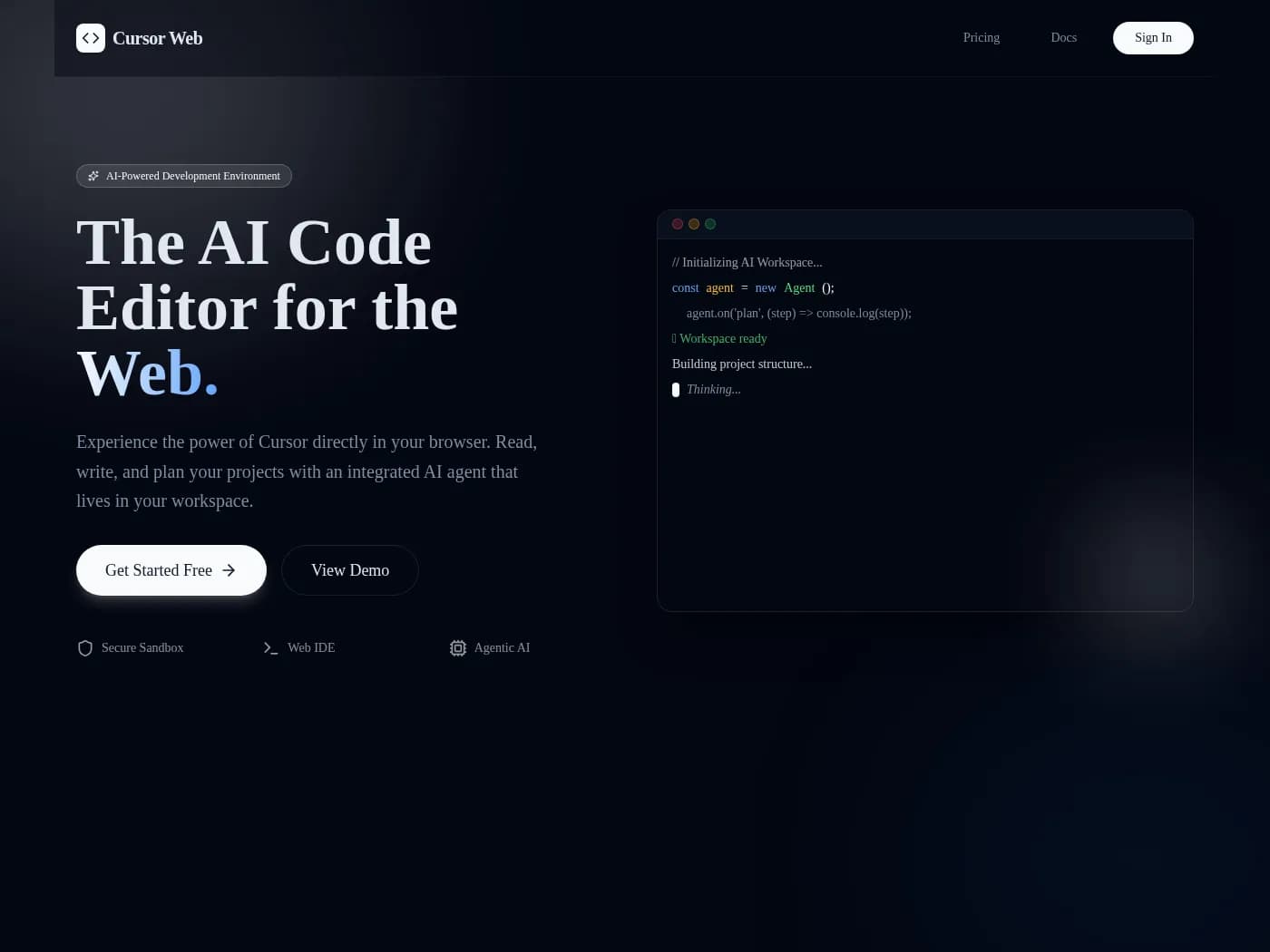 Cursor Web IDE