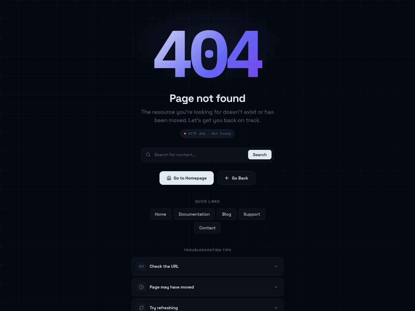 Custom 404 Error Page