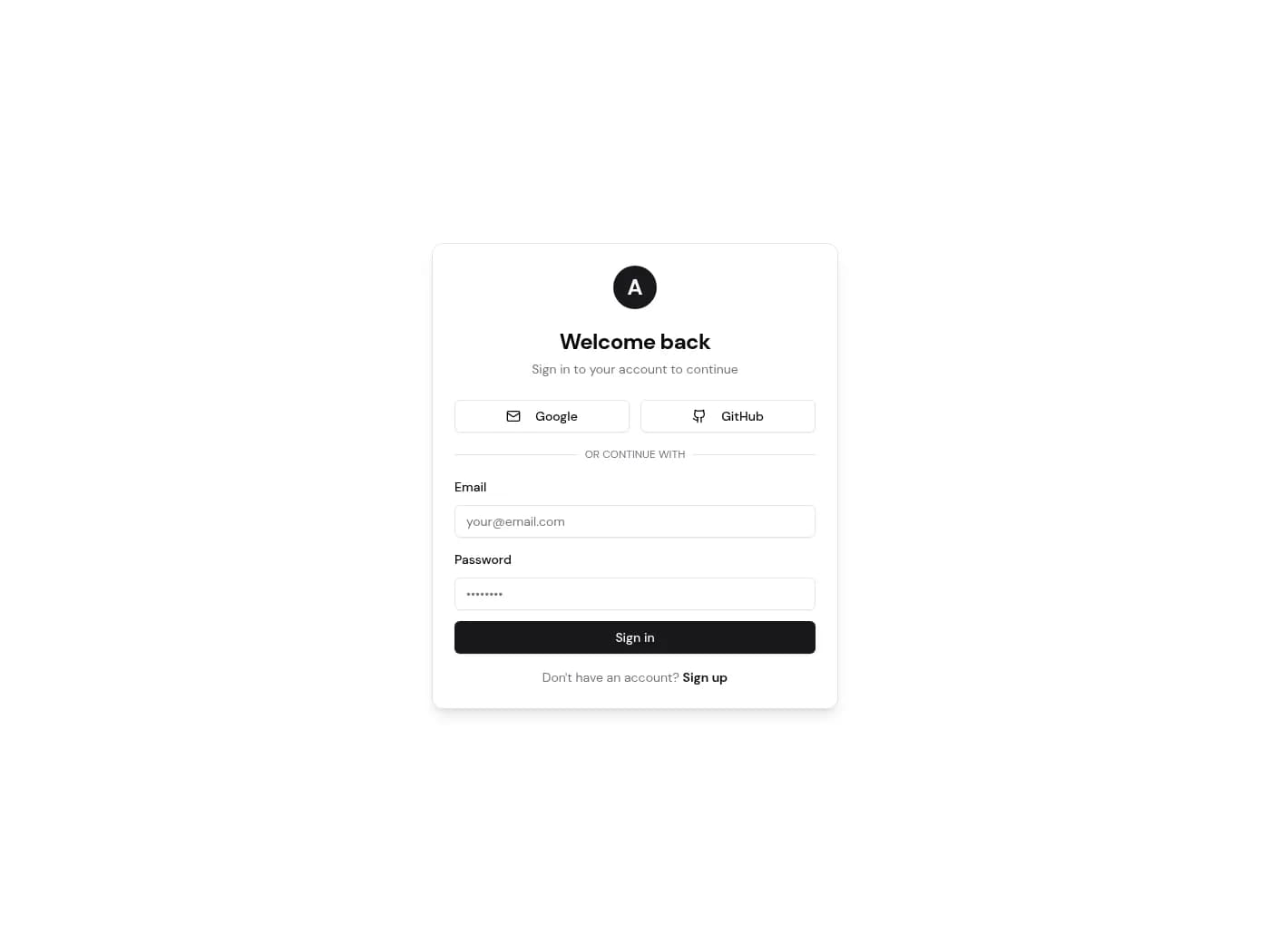 Custom Auth Form
