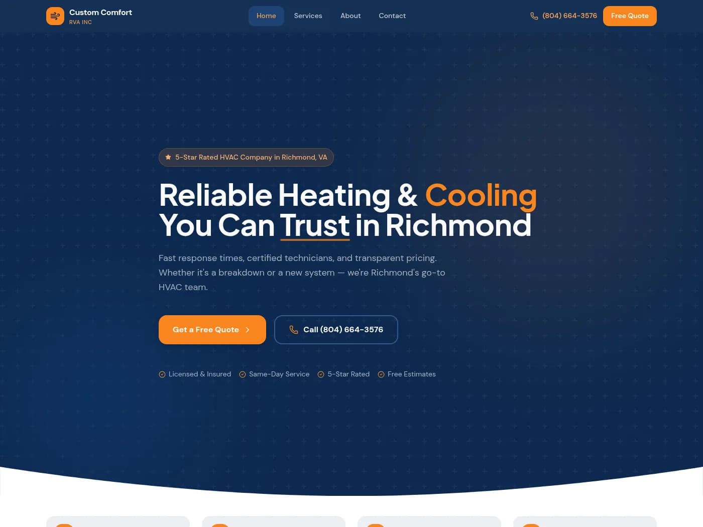 Custom Comfort Web Presence