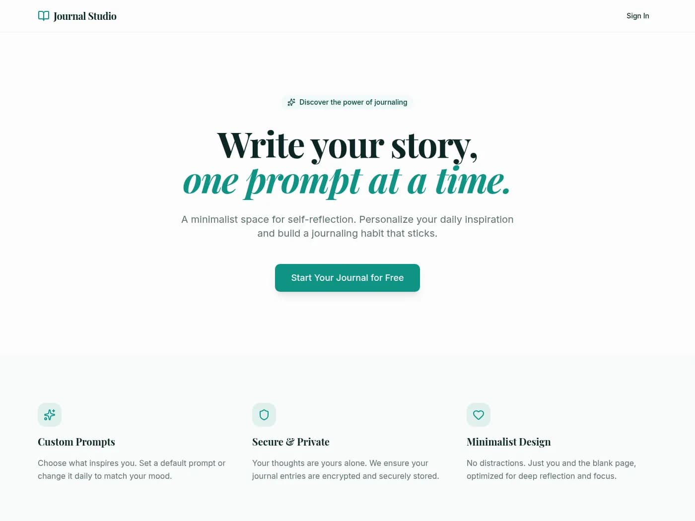 Journal Prompt Studio