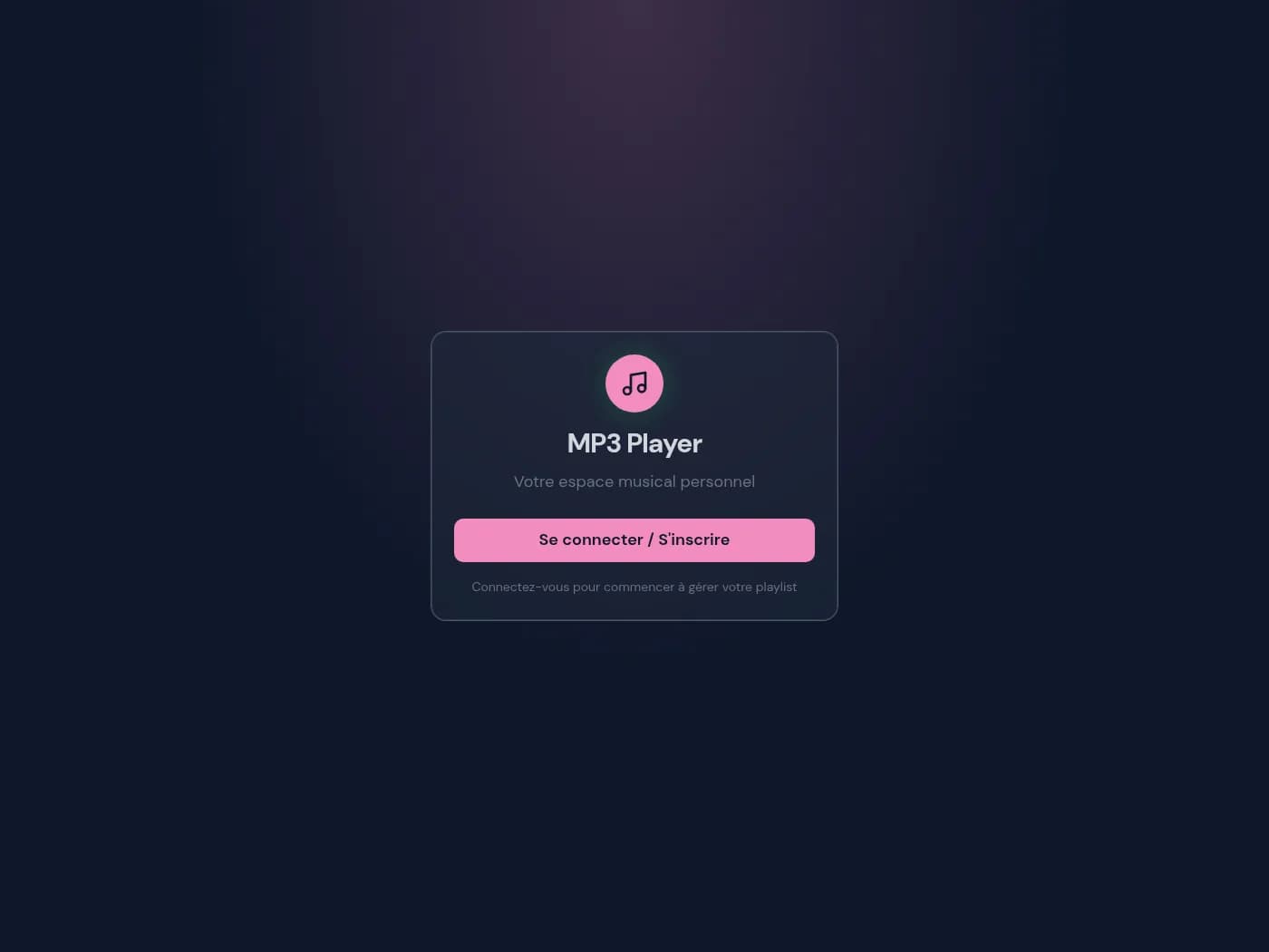 Custom MP3 Player Page