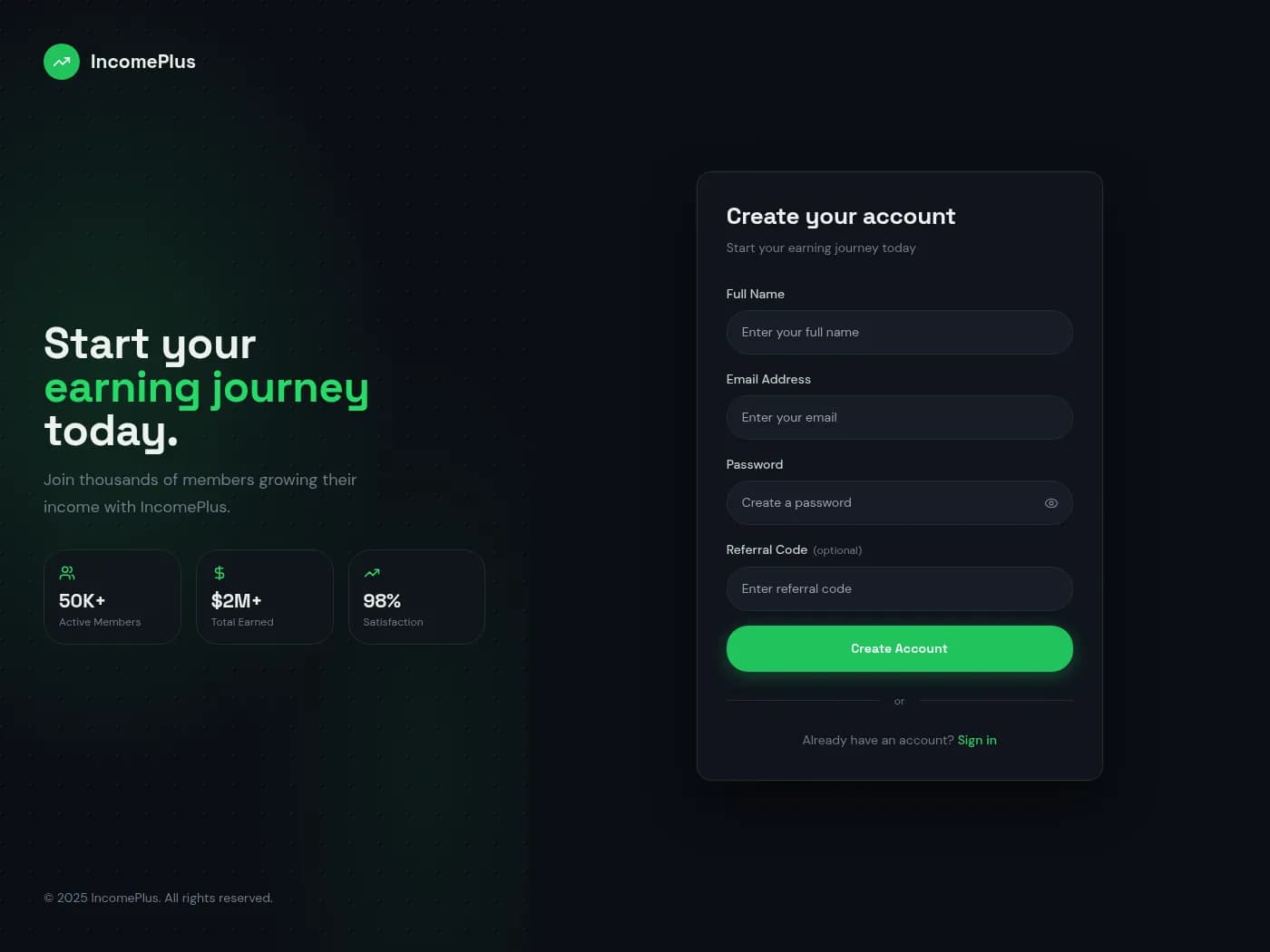 Custom Signup Platform