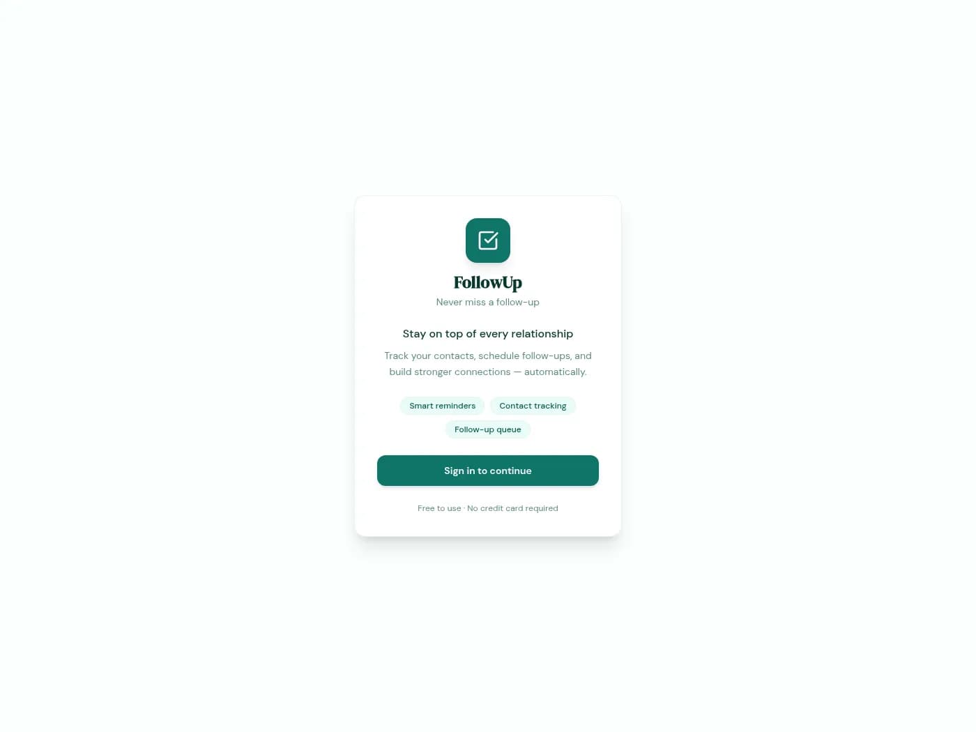 FollowUp Contact Manager