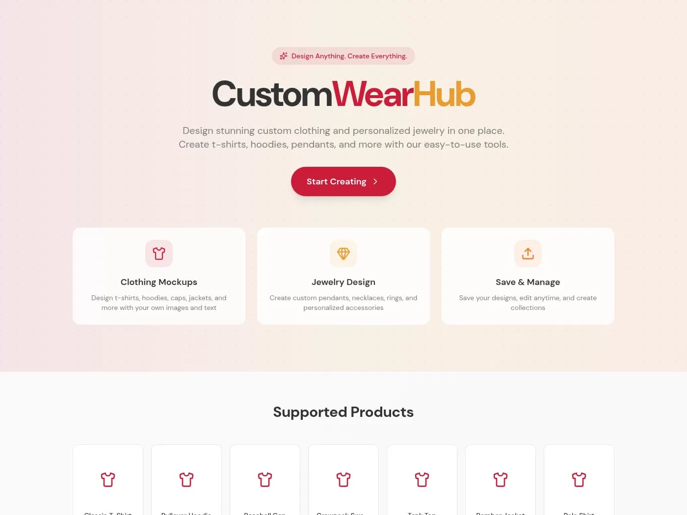 CustomWear Creator Hub