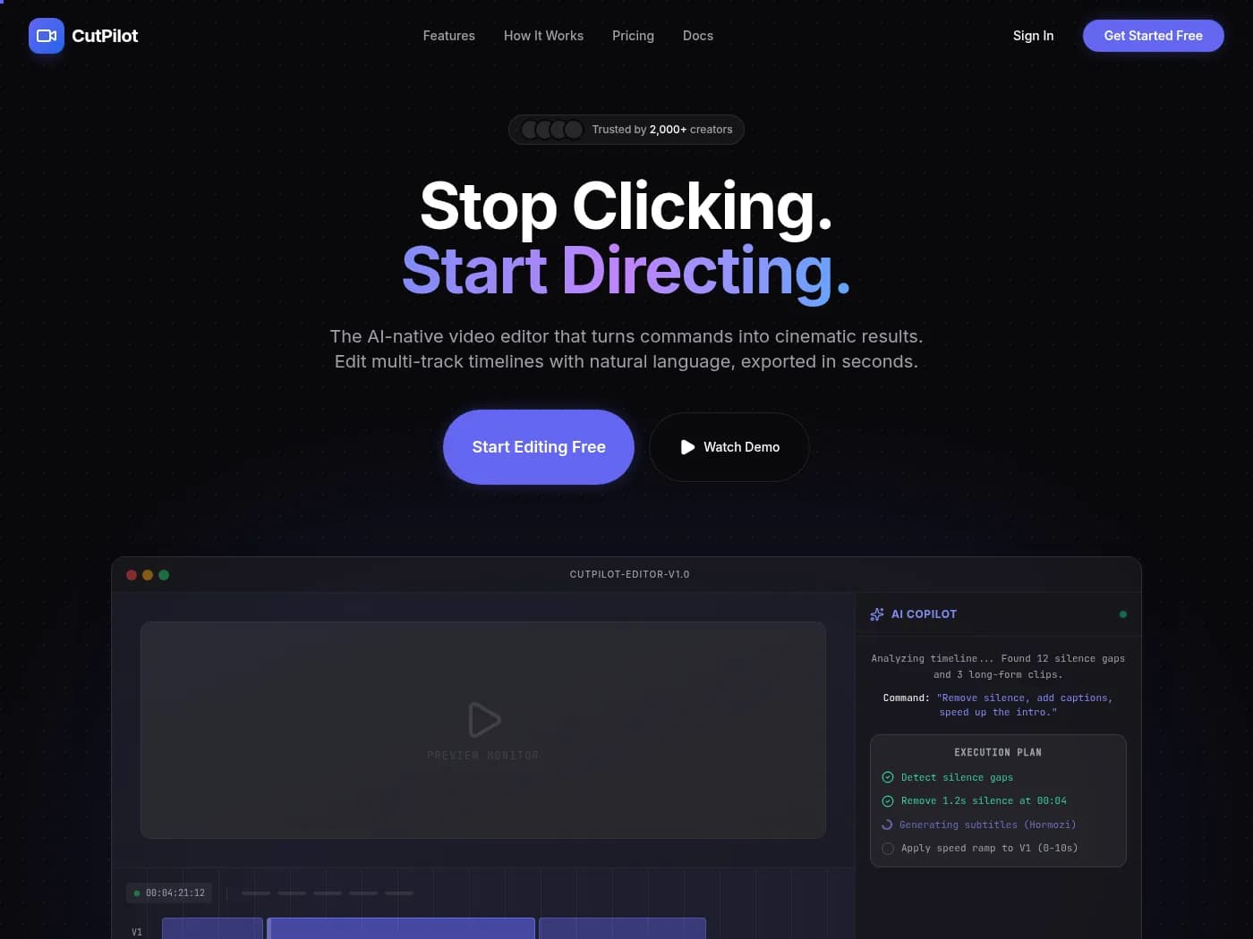 CutPilot Landing Page