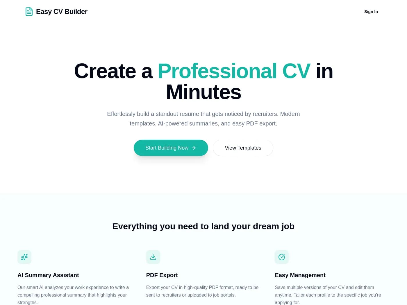 Easy CV Builder