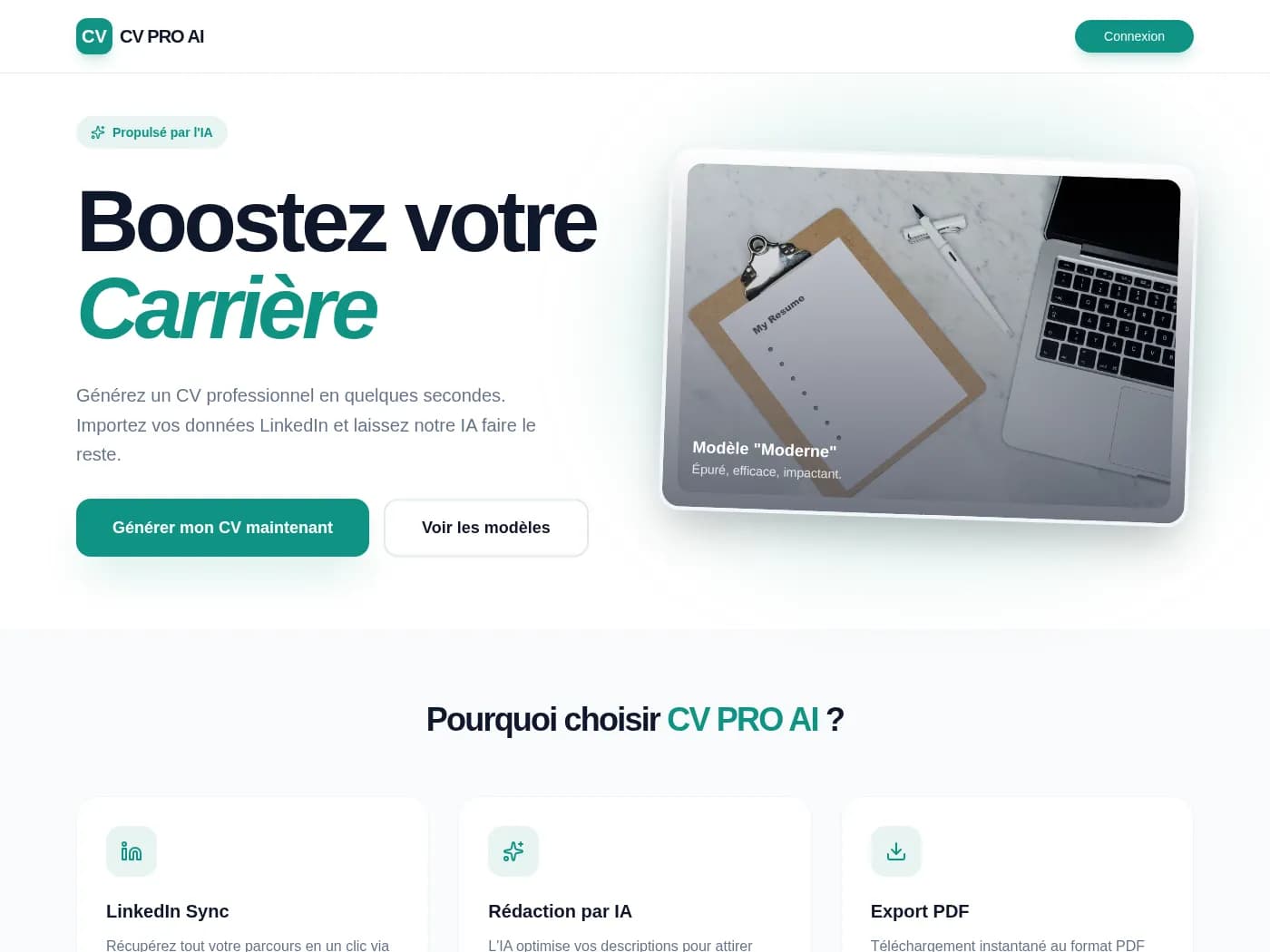 CV Pro Générateur AI