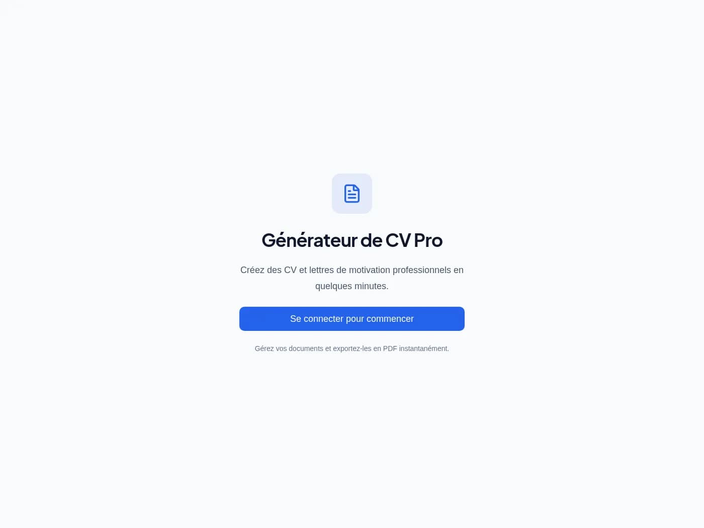 CV & Lettre SaaS Générateur