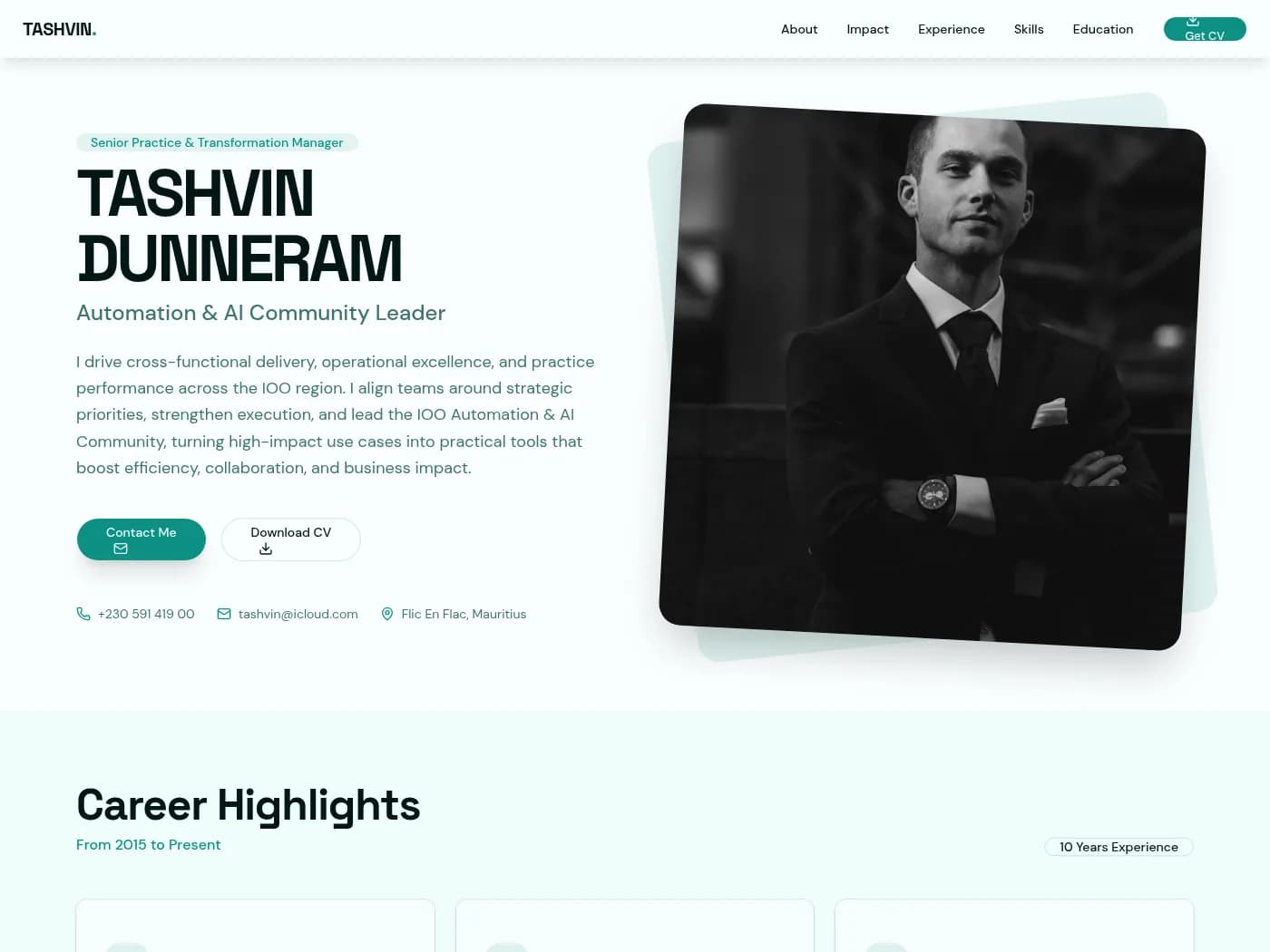 CV Showcase Website