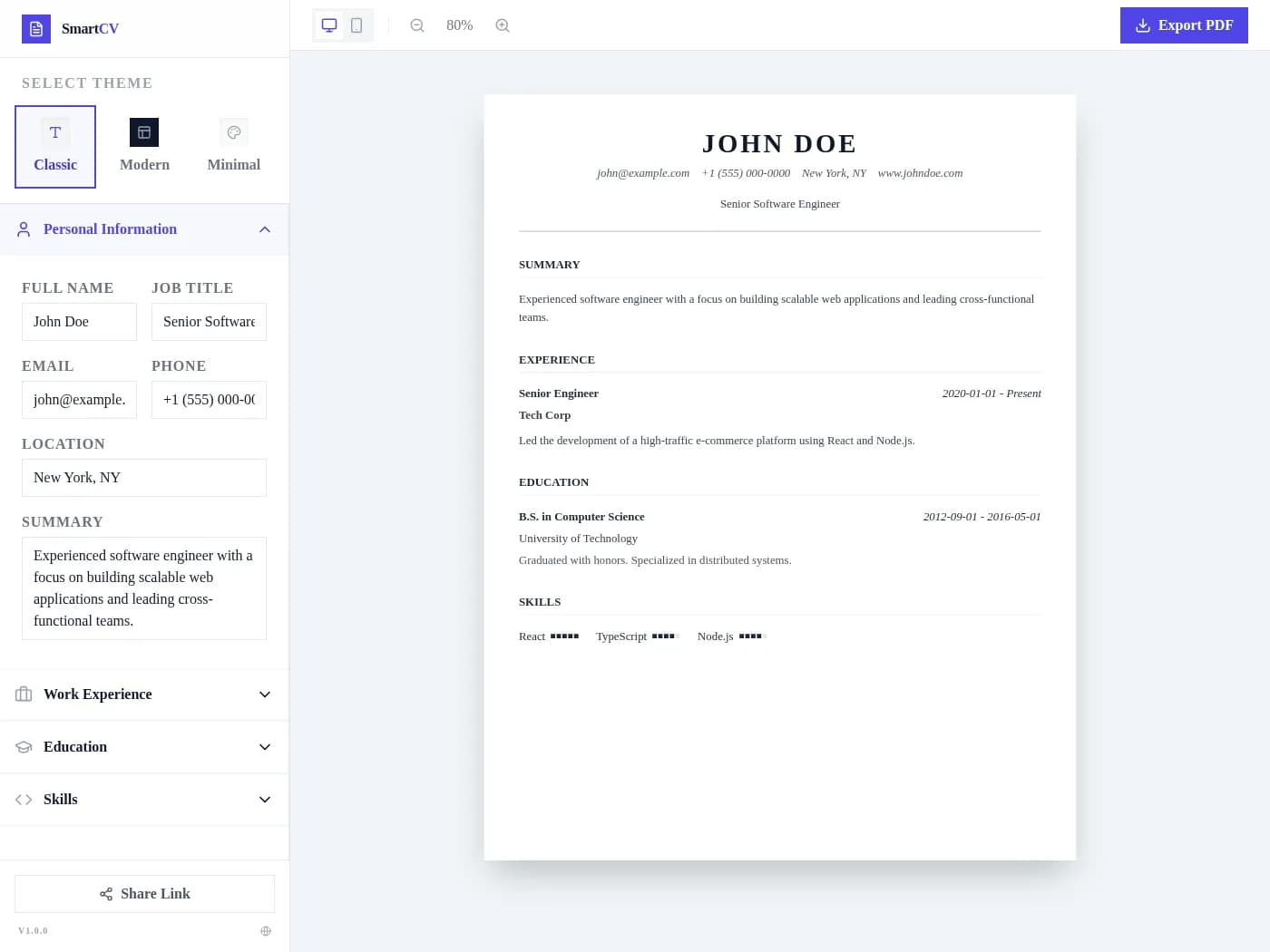 Smart CV Generator