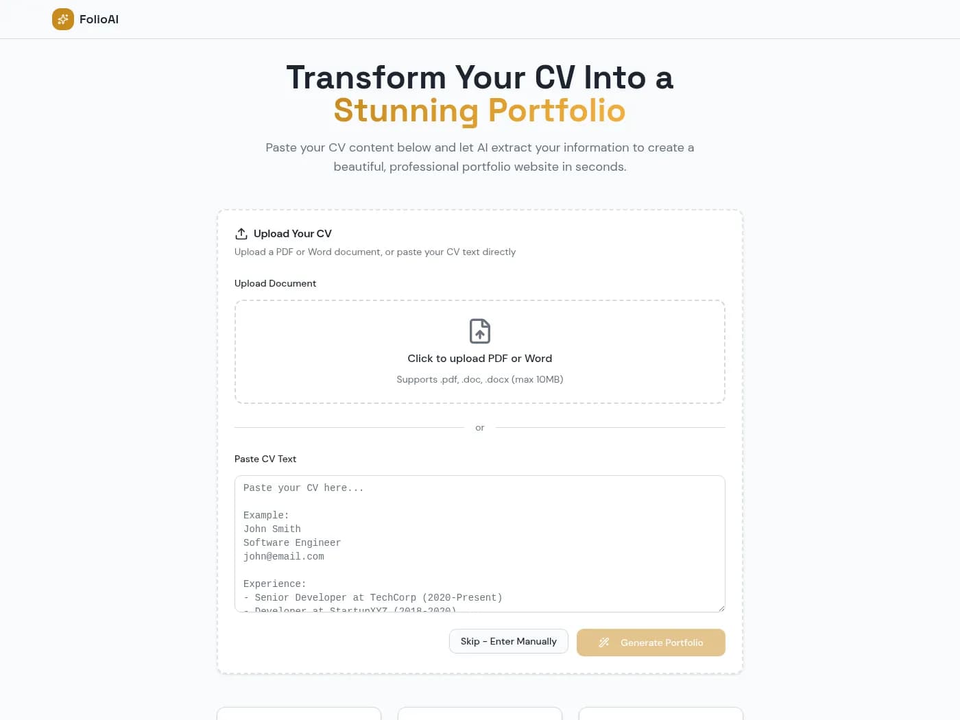 CV to Portfolio Maker