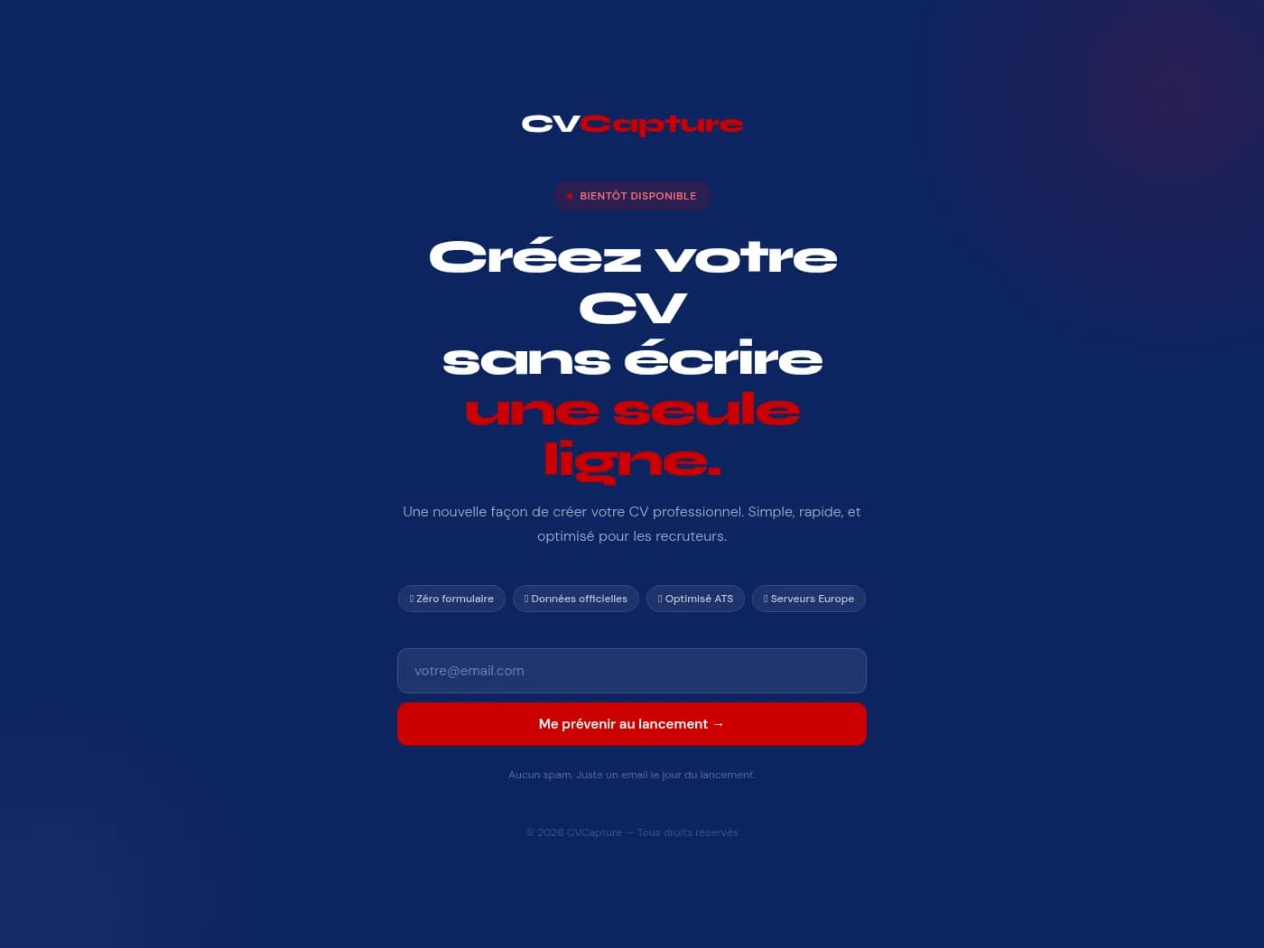 CVCapture SaaS Website