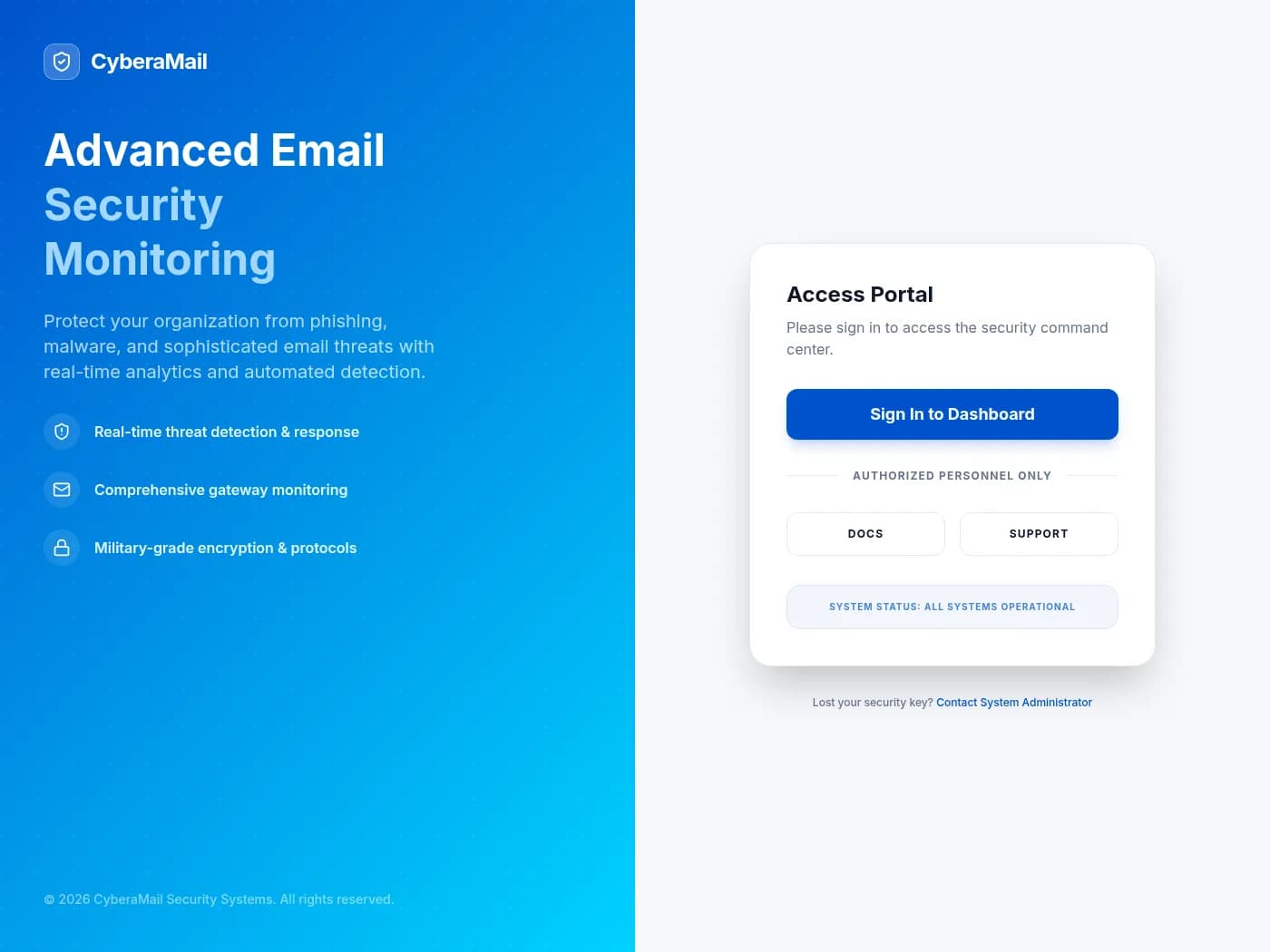 CyberaMail Dashboard
