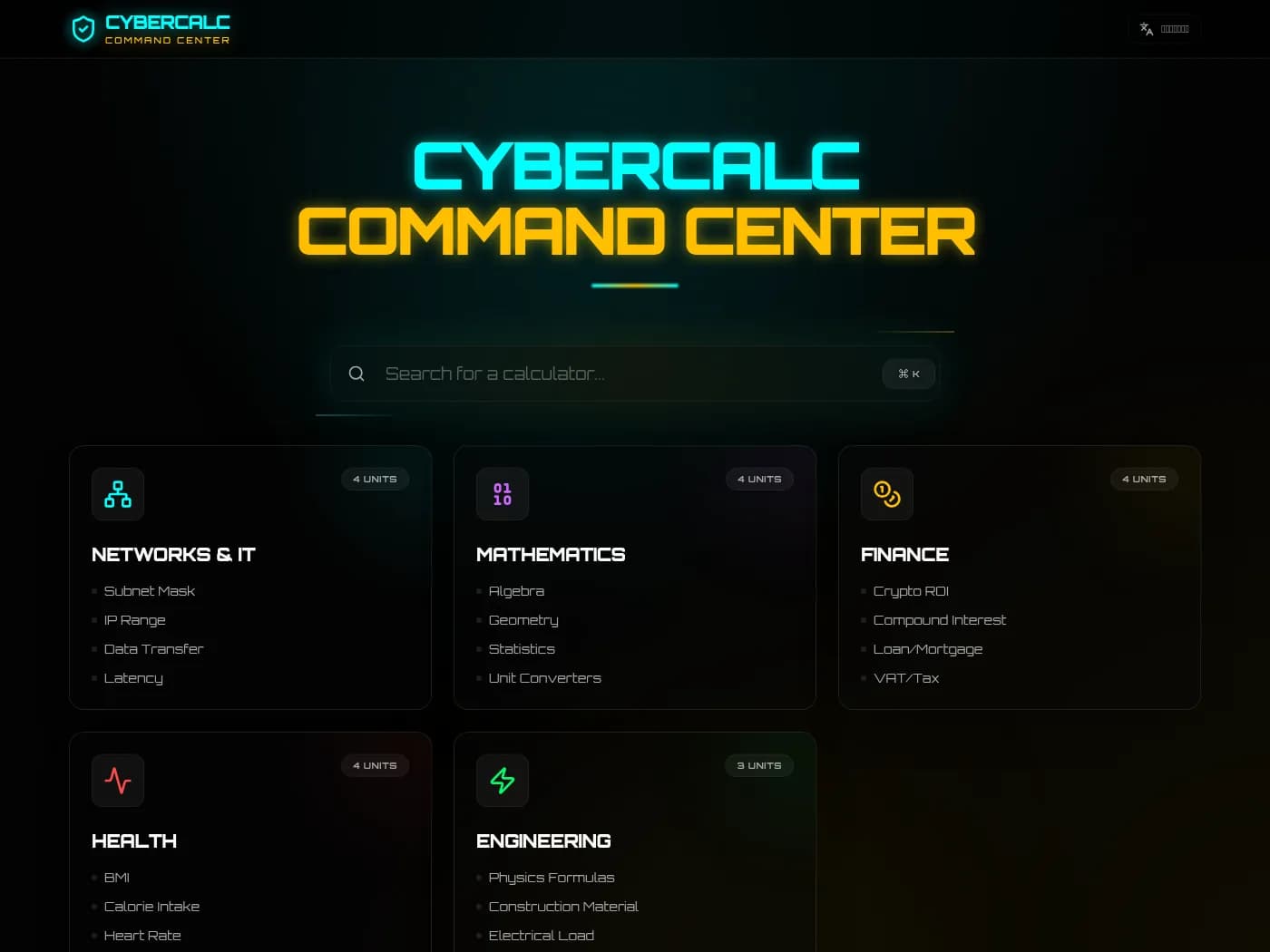 CyberCalc Command Center